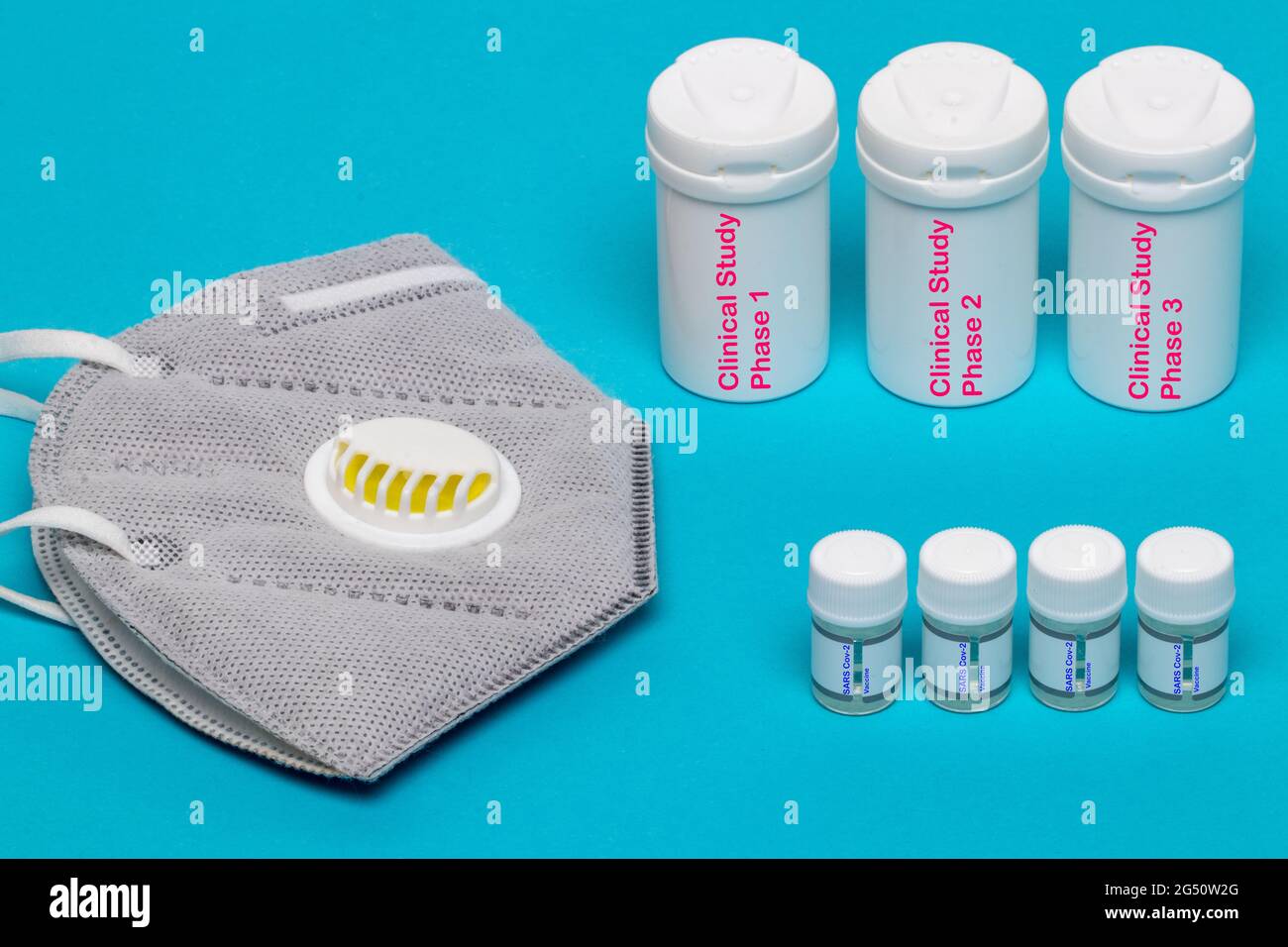 Closeup of a face mask and mRNA vaccine that is up to 90 percent ...
