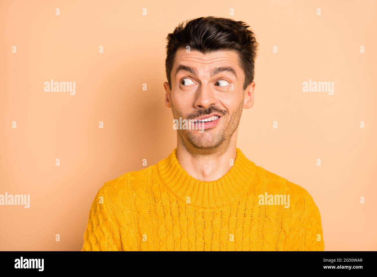 Photo of crazy unhappy shocked man look empty space dislike news face ...