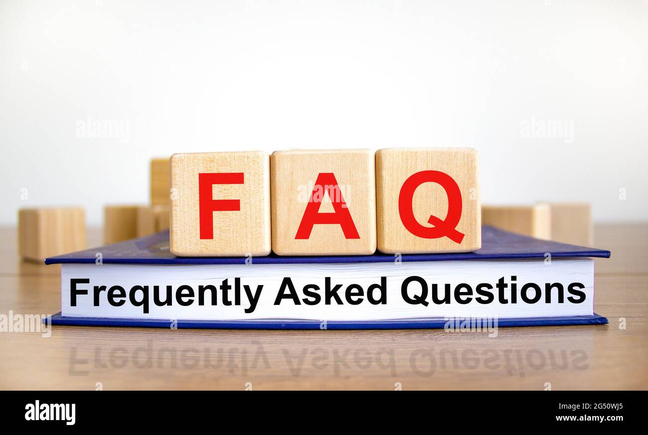 FAQ frequently asked questions symbol. Concept words 'FAQ frequently asked questions' on wooden ...