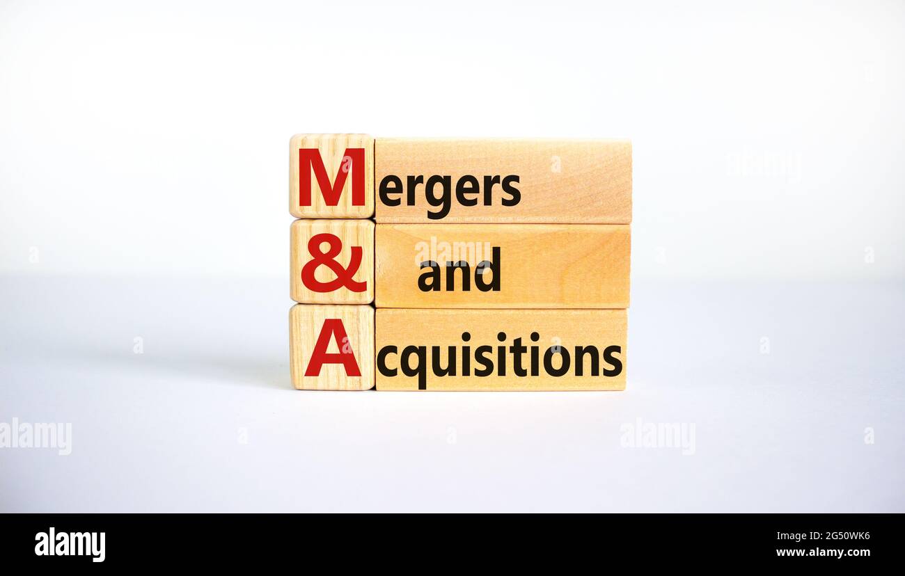 Mergers and acquisitions symbol. Concept words 'M and A, Mergers and ...