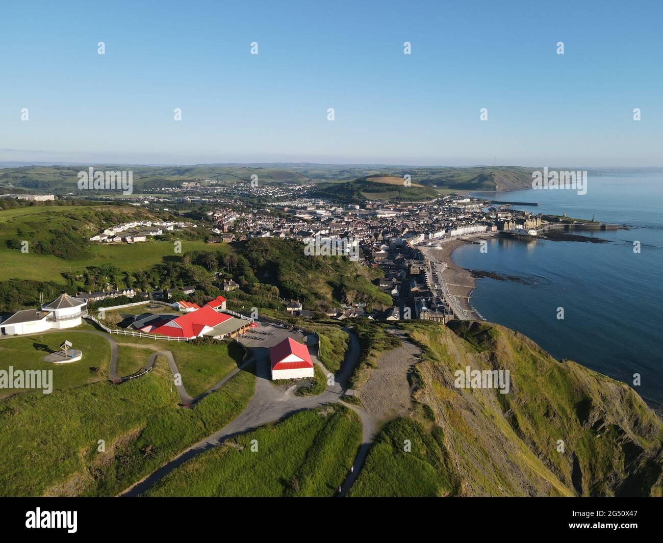 Aberystwyth Seaside town in Wales aerial Aerial image Stock Photo - Alamy