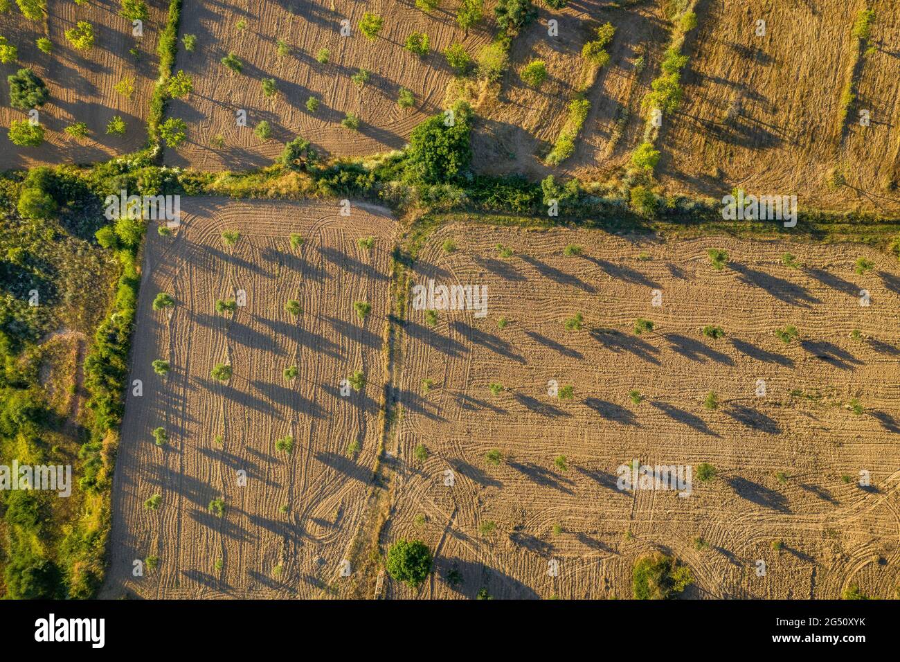 Aerial view of Horta de Sant Joan village and the surrounding ...