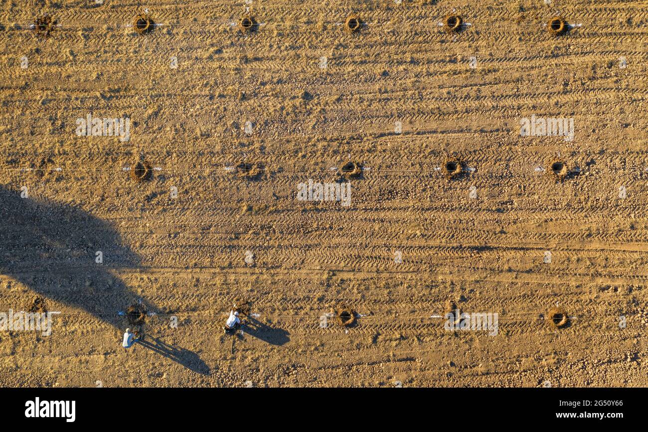 Aerial view of Horta de Sant Joan village and the surrounding ...