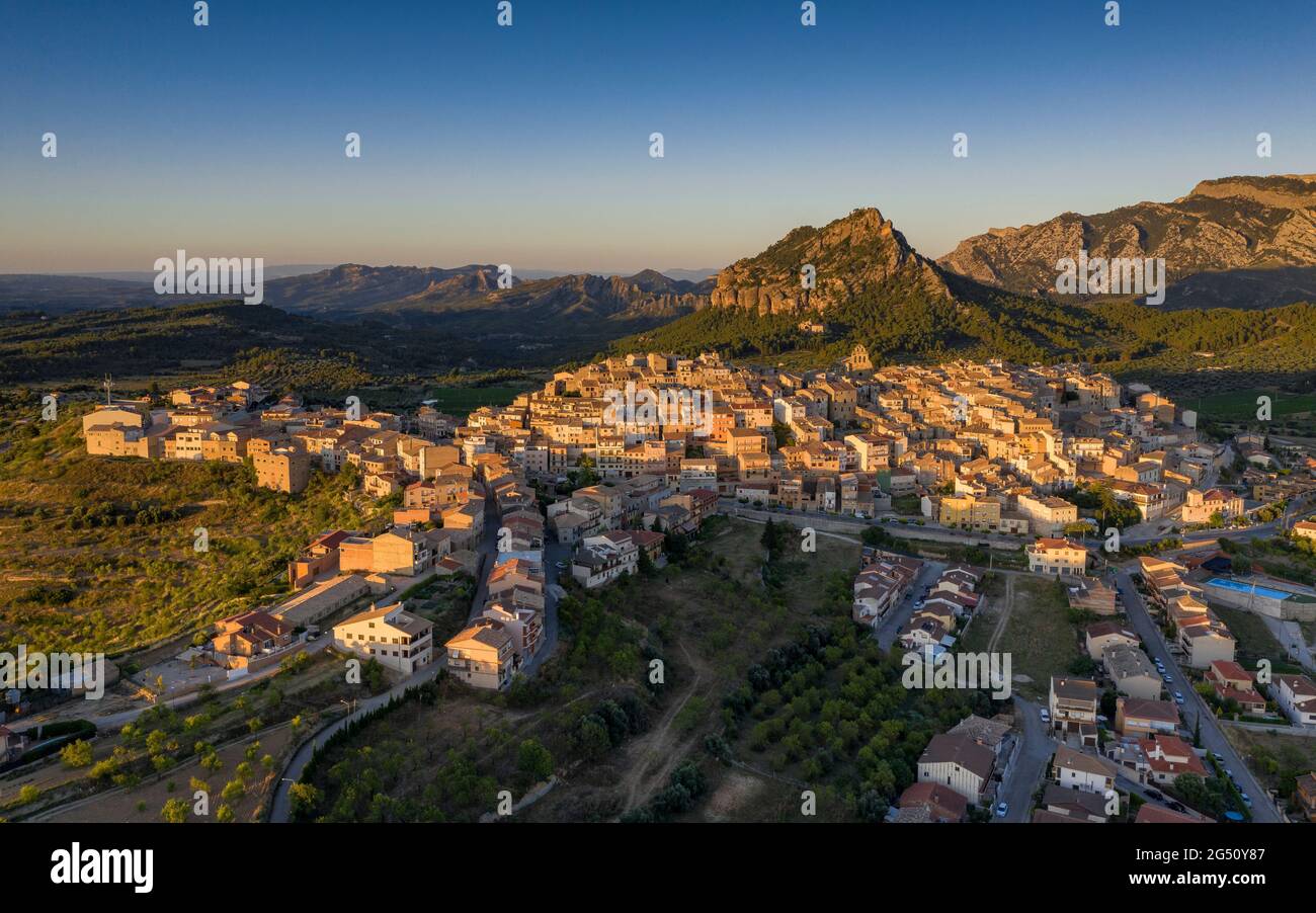 Aerial view of the surroundings of Horta de Sant Joan village and the ...