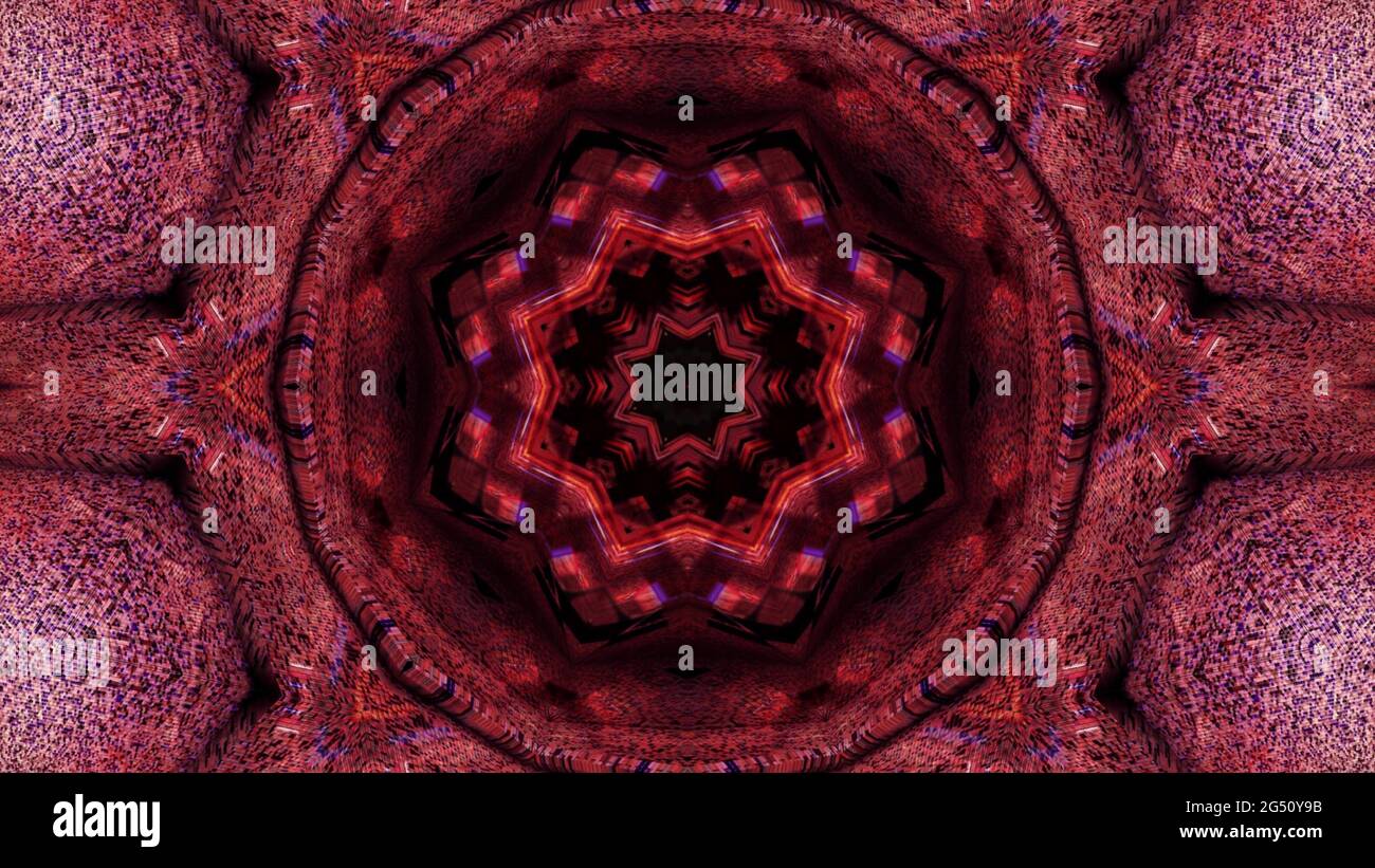 Vibrant kaleidoscopic illustration in black and red colors - cool for ...