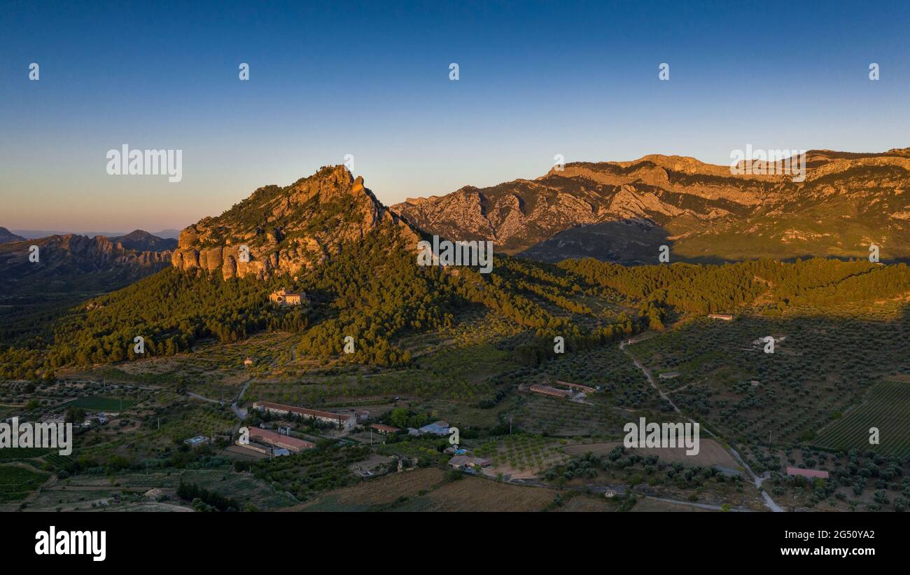 Aerial view of the surroundings of Horta de Sant Joan village and the ...