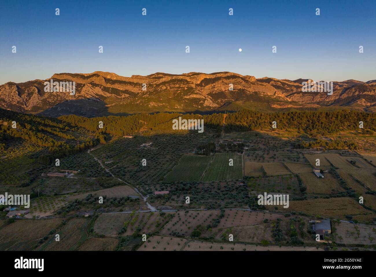 Aerial view of the surroundings of Horta de Sant Joan village and the ...
