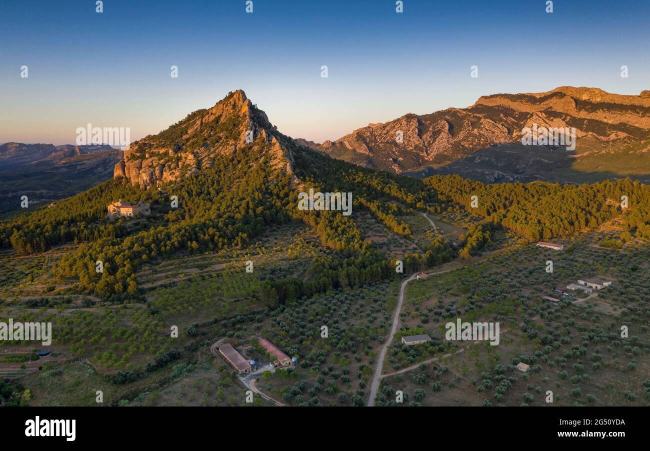 Aerial view of the surroundings of Horta de Sant Joan village and the ...