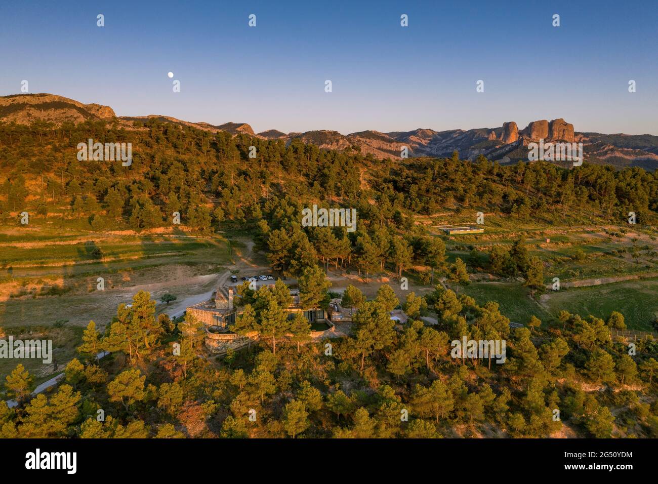 Aerial view of the surroundings of Horta de Sant Joan village and the ...