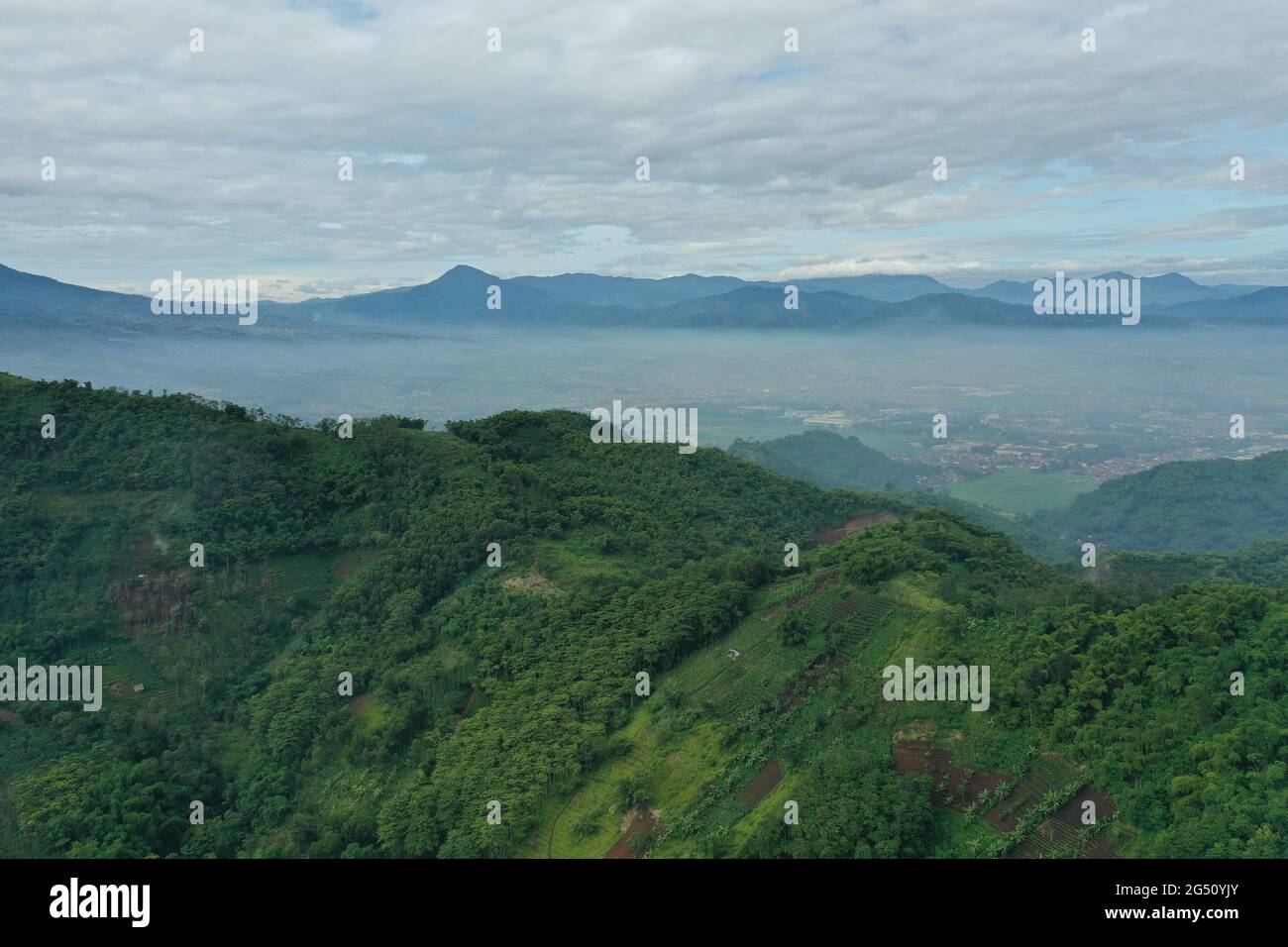 Tropical mountain and green forest at Indonesia Stock Photo - Alamy