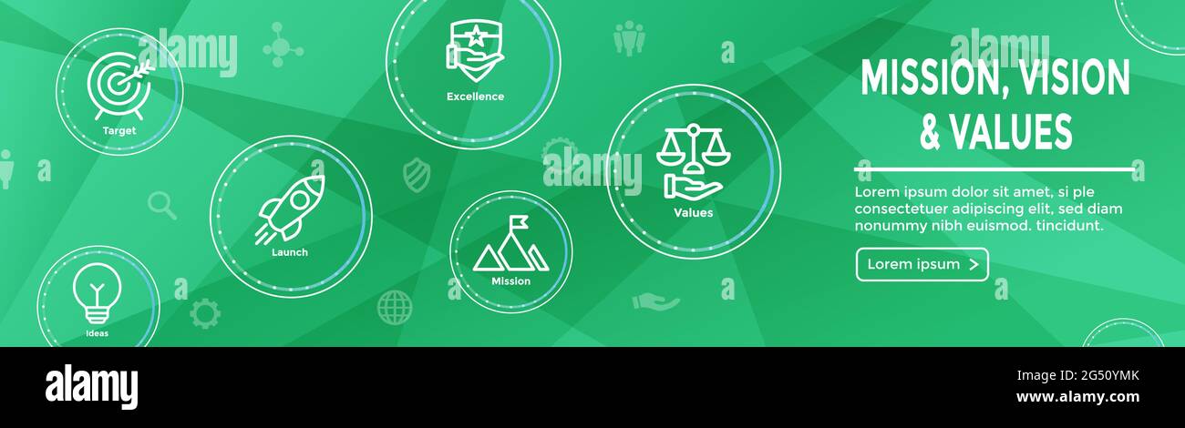 Mission Vision and Values Web Header & Icon Set Stock Vector Image ...