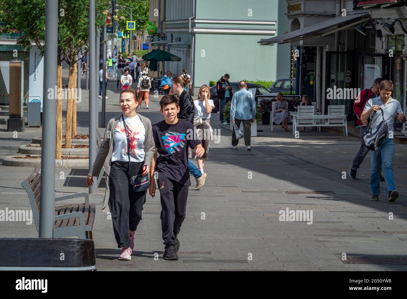 Russia, Moscow. People on city street Stock Photo - Alamy