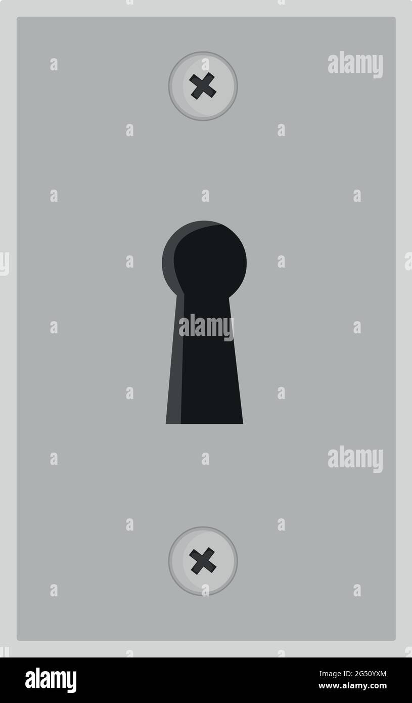 Vector emoticon illustration of a lock with screw heads and their ...