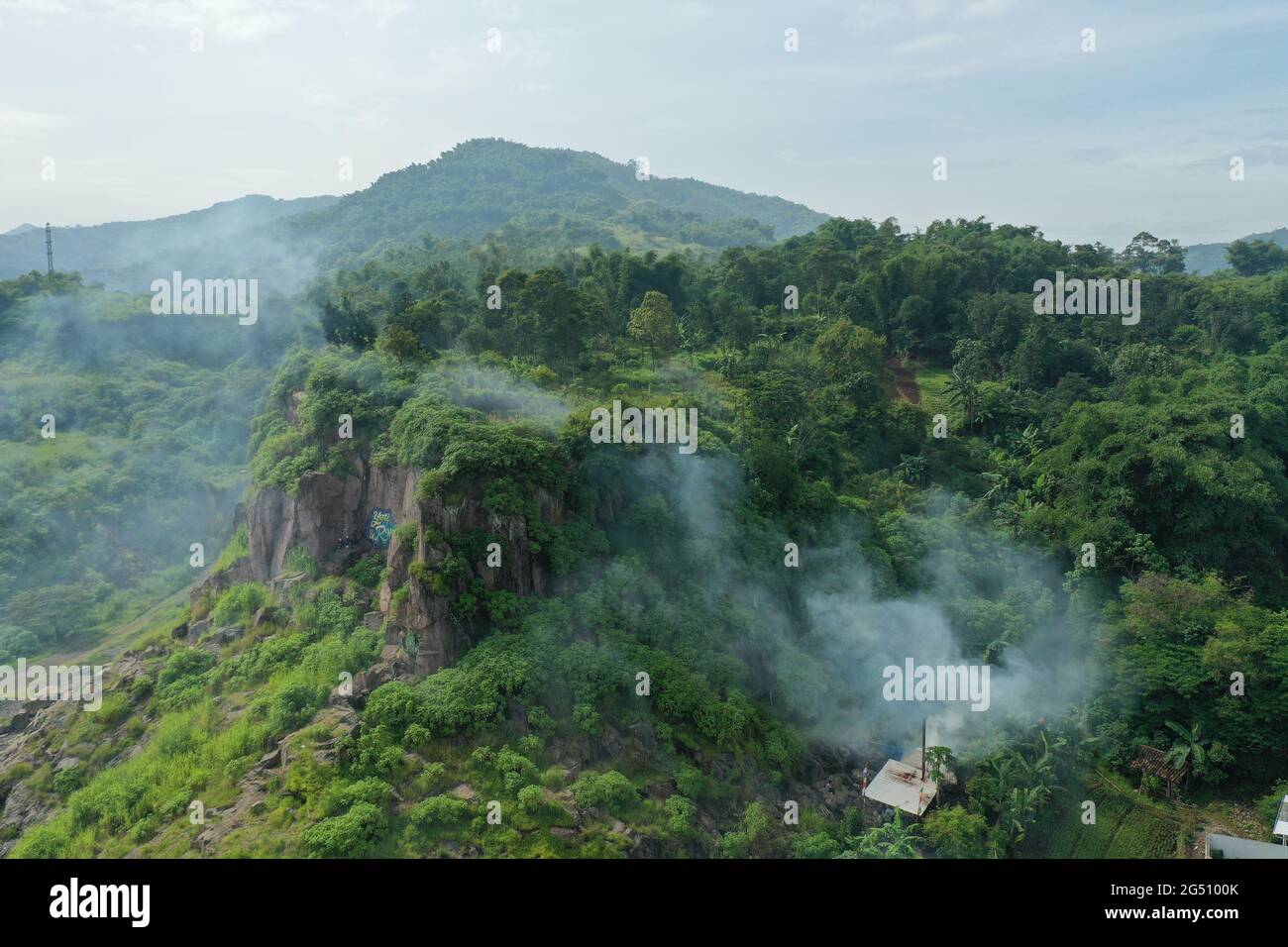Tropical mountain and green forest at Indonesia Stock Photo - Alamy