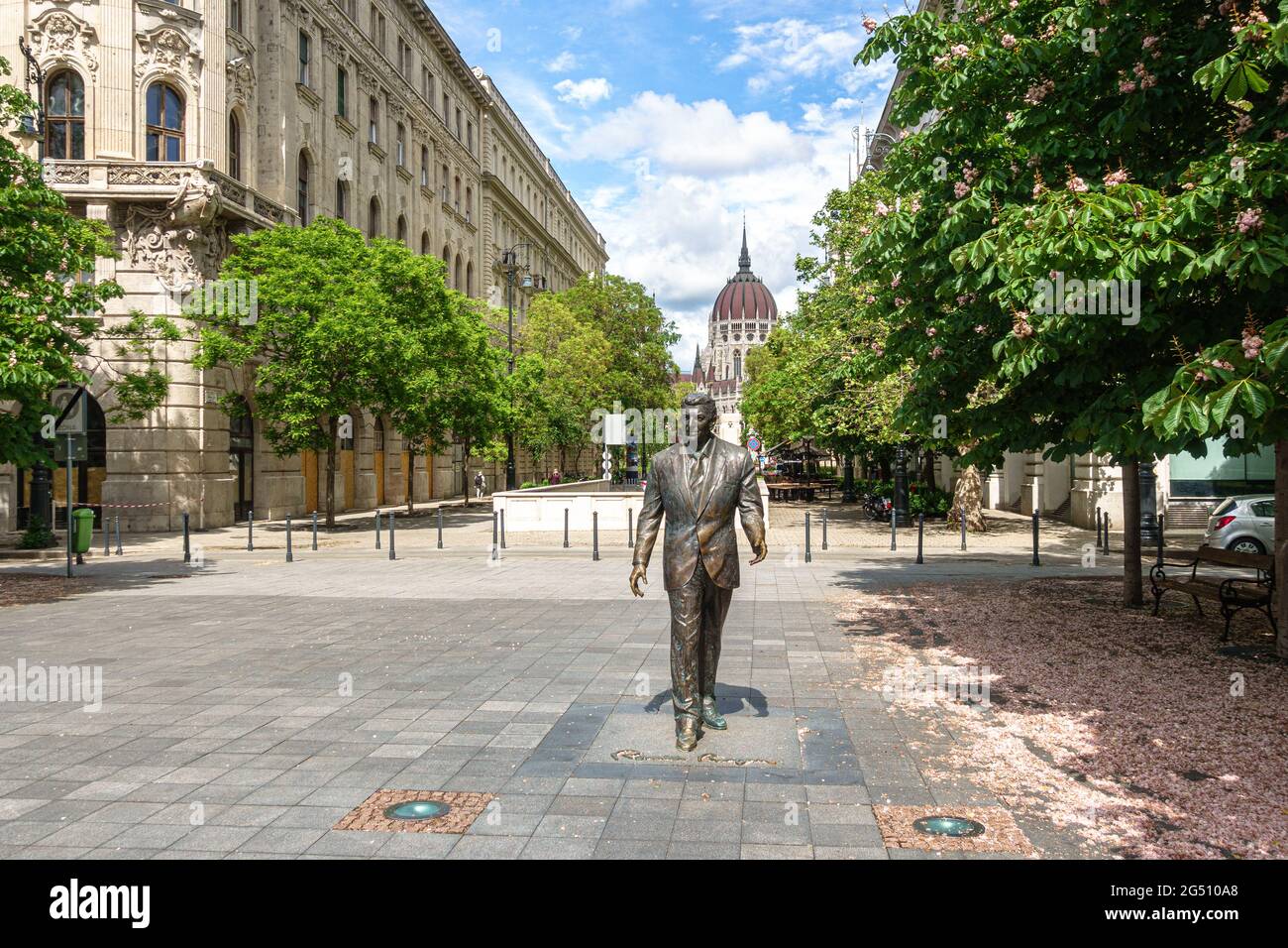 The statue of American President Ronald Reagan on Liberty / Szabadsag ...