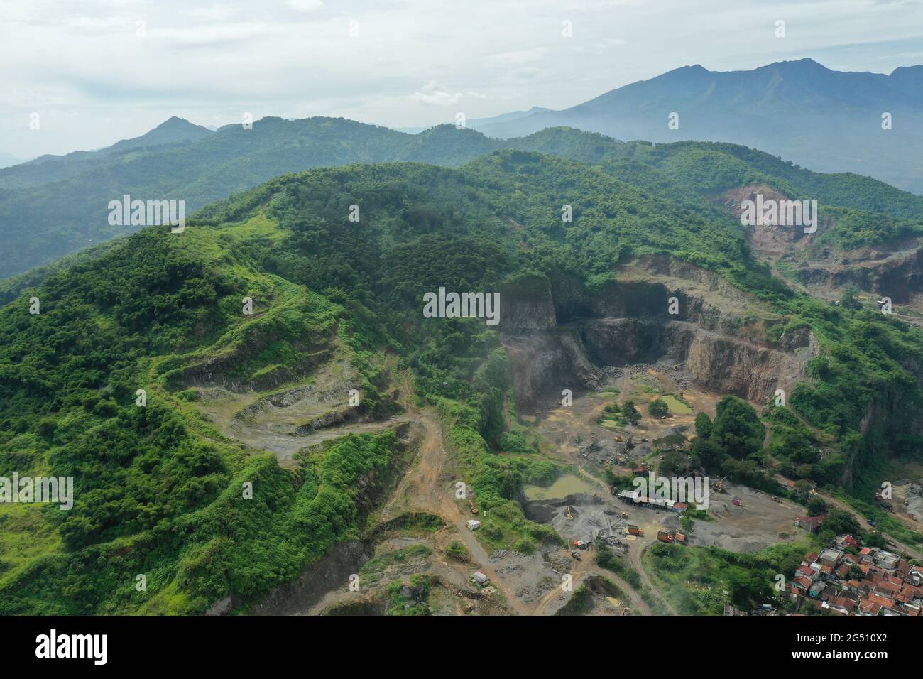Rock quarry at South of Bandung West Java Indonesia Stock Photo - Alamy