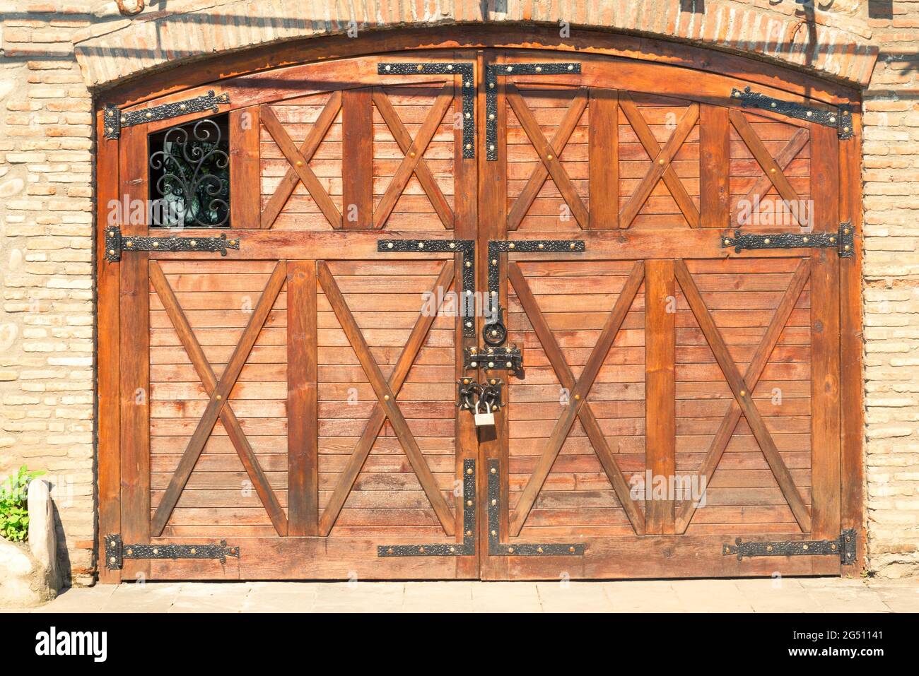 Old wooden textured big doors, old wall with big vintage gates Stock ...