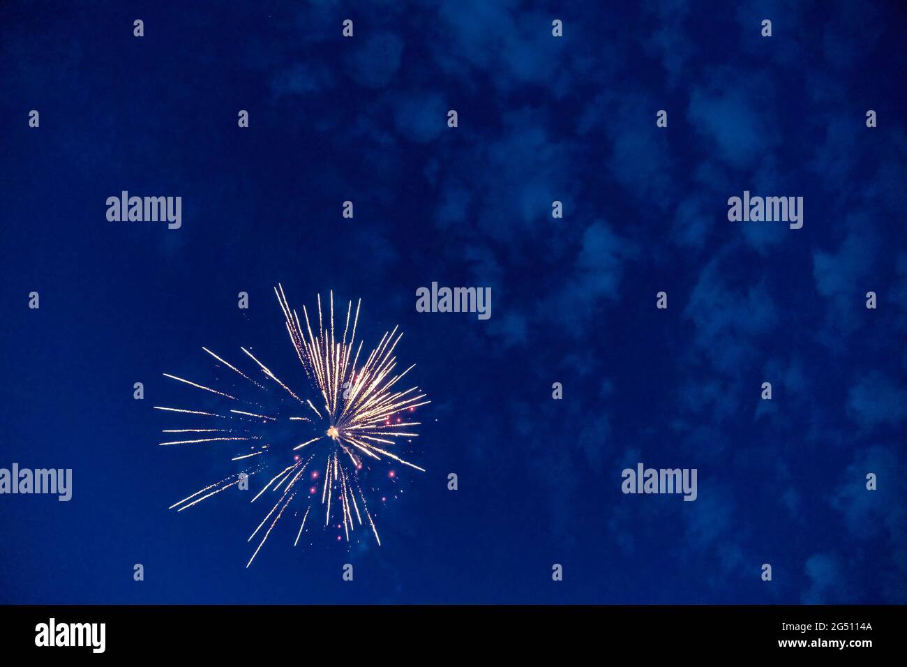 Barcelona, Spain. 23rd June, 2021. A fireworks seen exploding in the ...