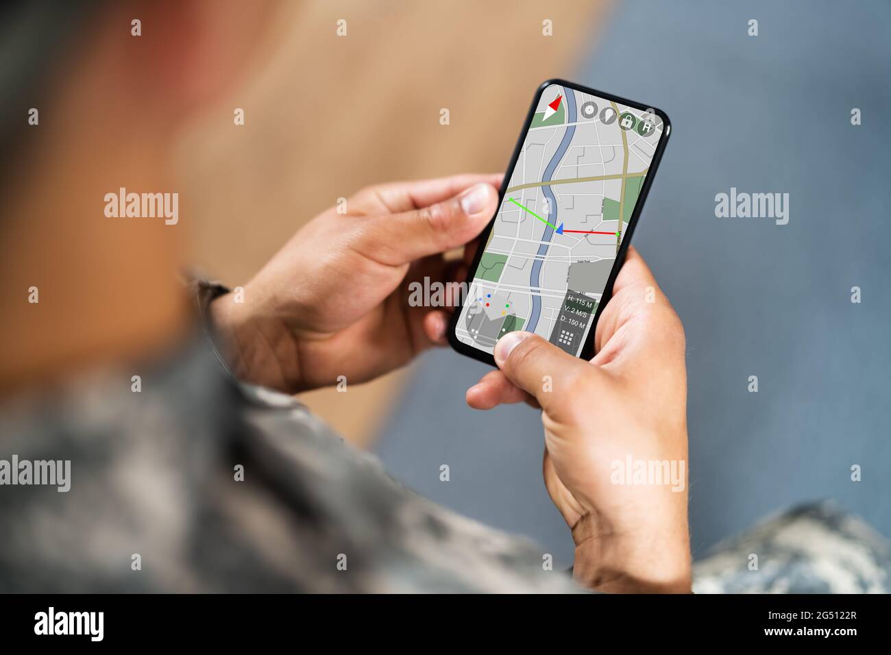 Army Military Soldier Using Mobile Phone Technology Stock Photo - Alamy