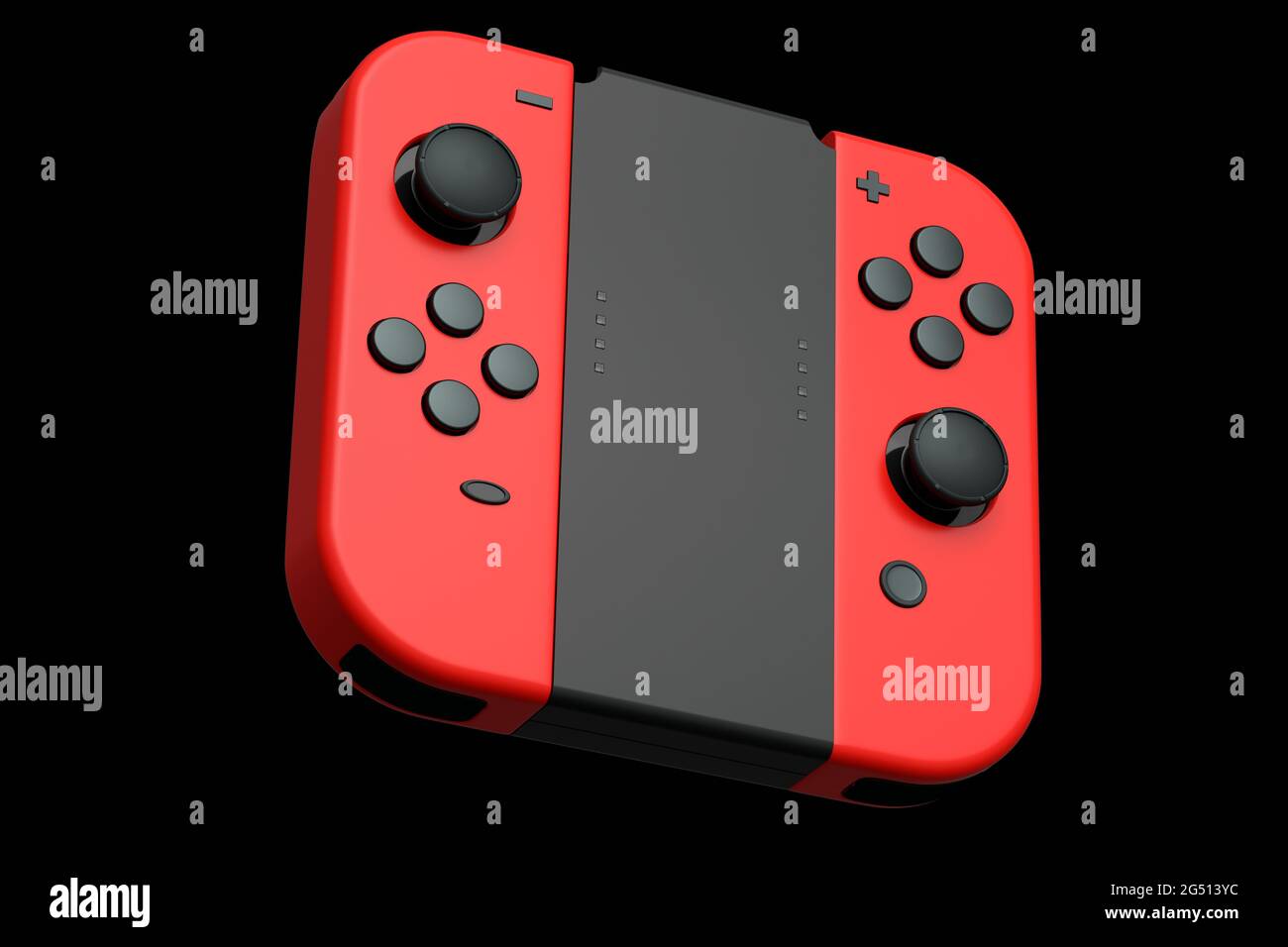 Portable video game controllers attached to touch screen on black ...