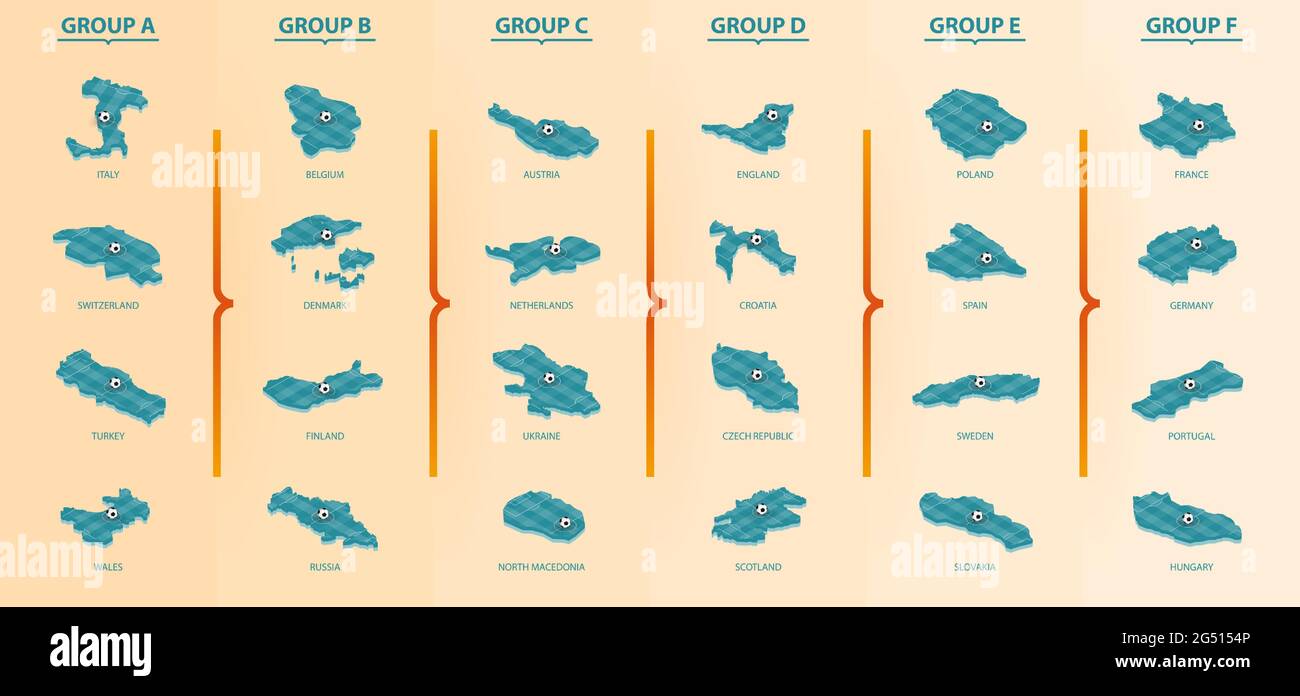 Set of Isometric map with soccer field. Maps of Football competition ...