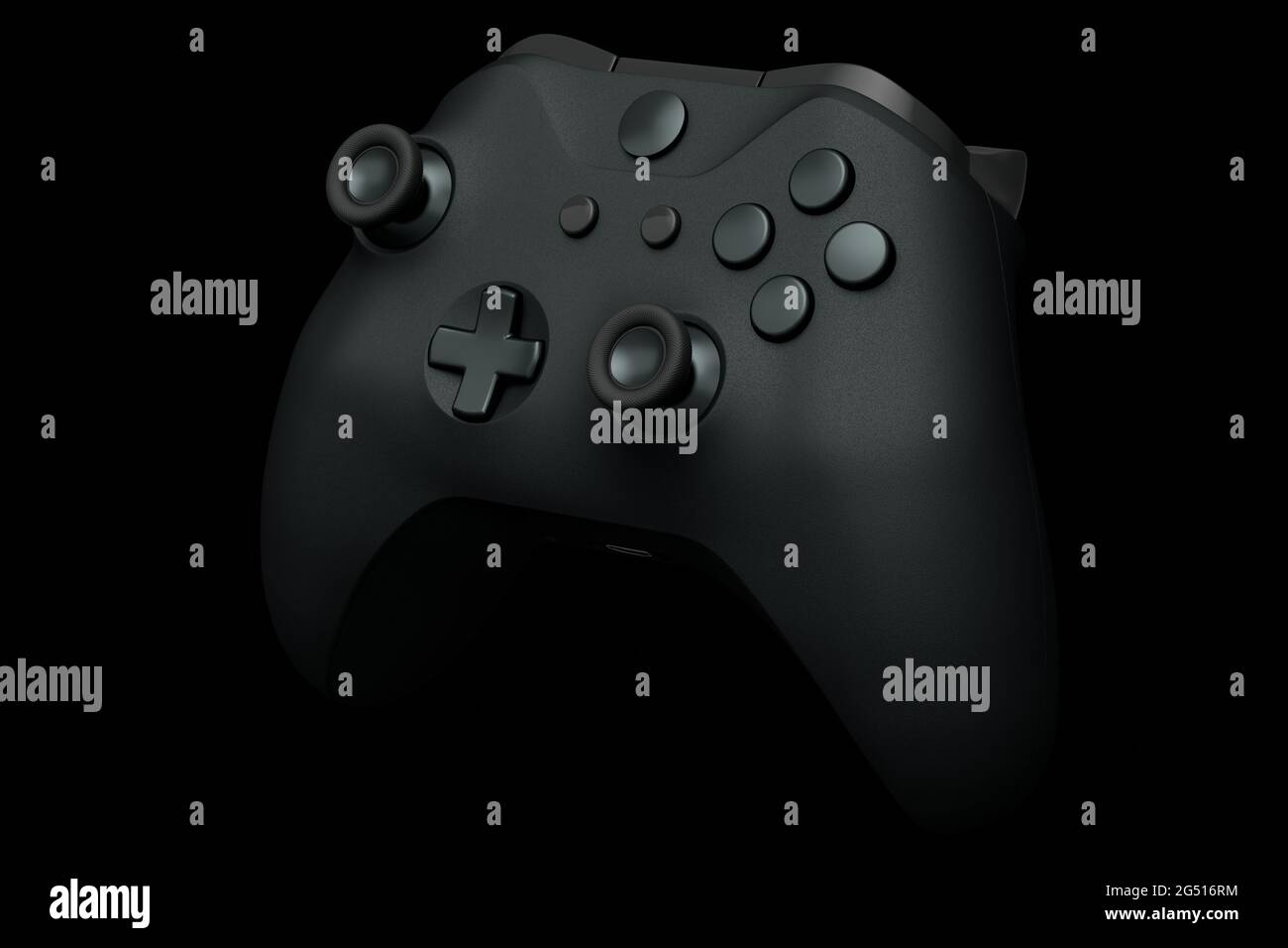 Realistic black joystick for video game controller on black background ...