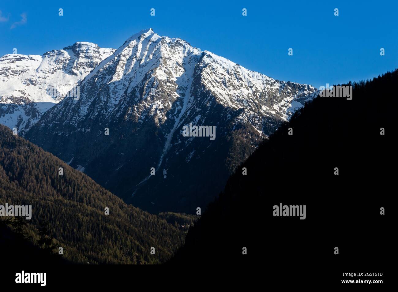 Mountain peak on the italian alps in Valle d'Aosta on the trekking ...