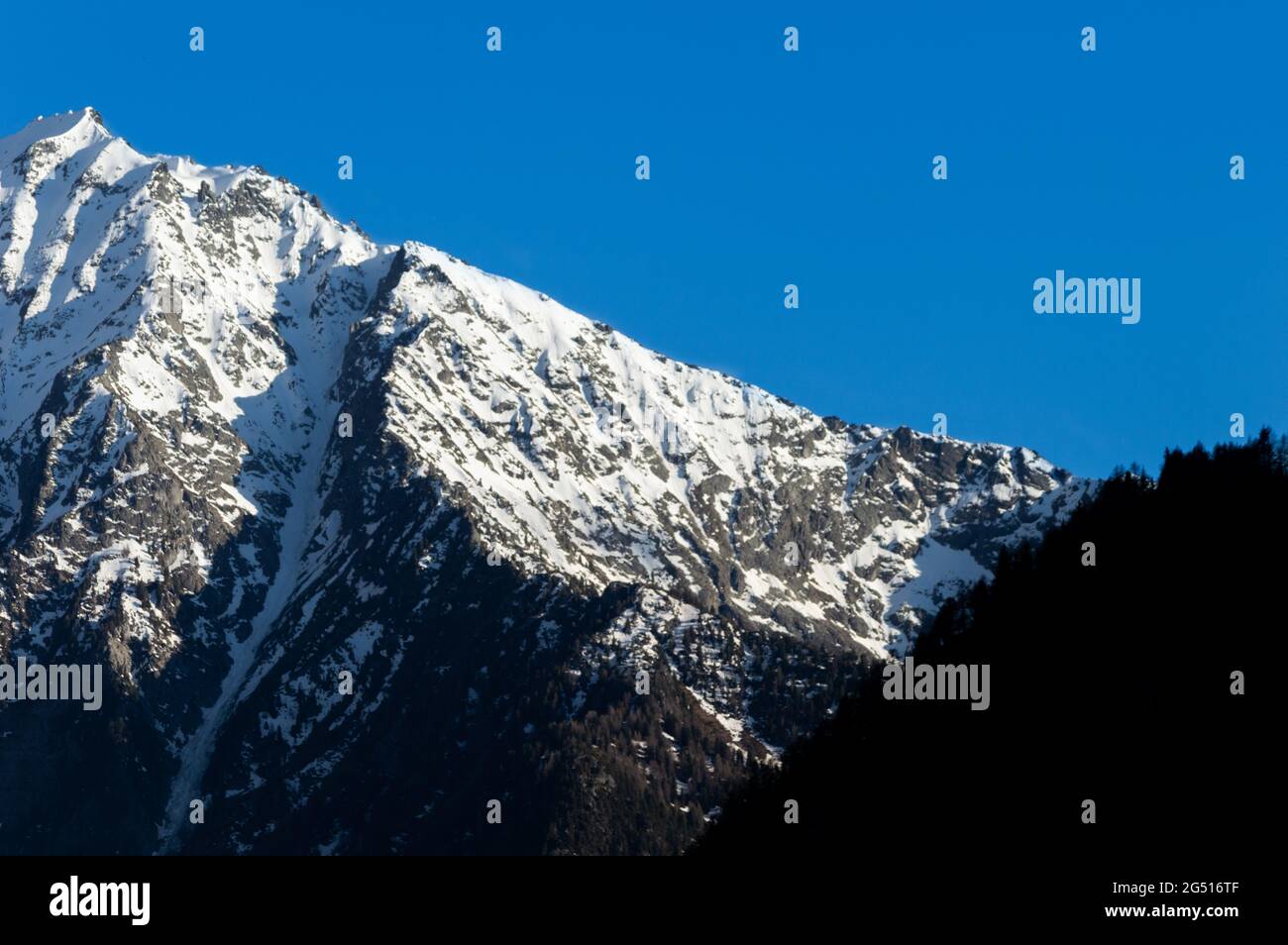 Mountain peak on the italian alps in Valle d'Aosta on the trekking ...