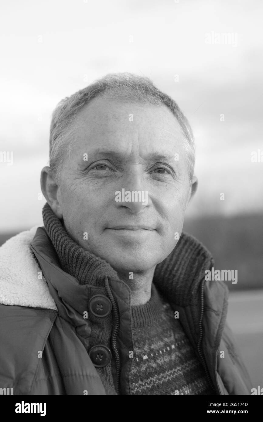 Person looking at river Black and White Stock Photos & Images - Alamy