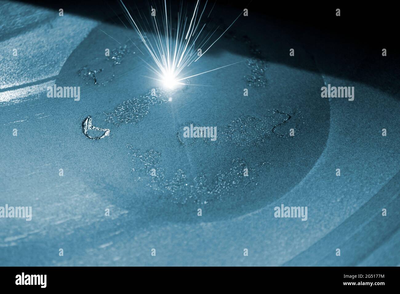 Laser sintering machine for metal. 3D printer printing metal Stock ...