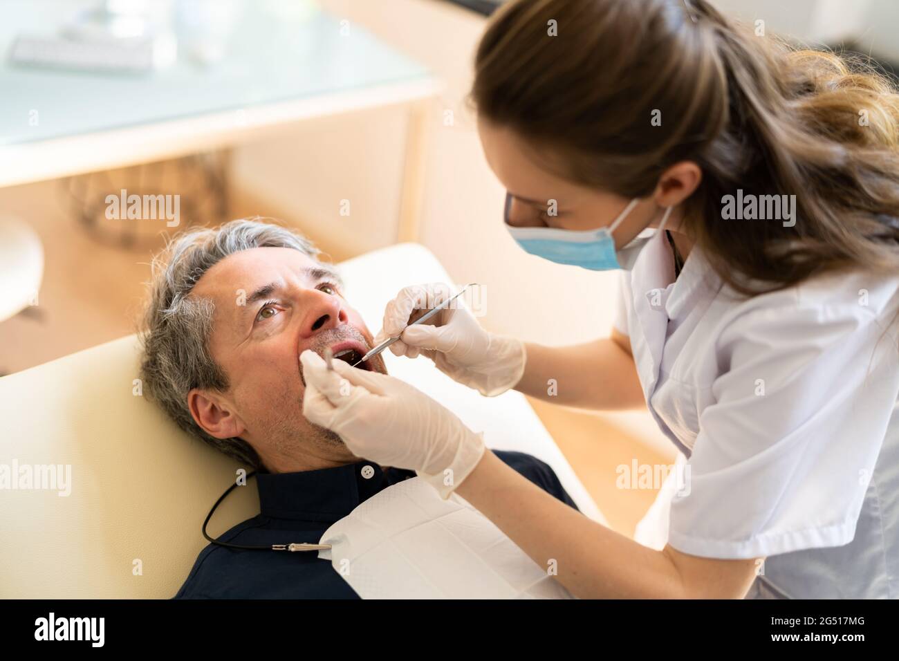 Dental Checkup And Dentistry Care By Dentist Stock Photo - Alamy
