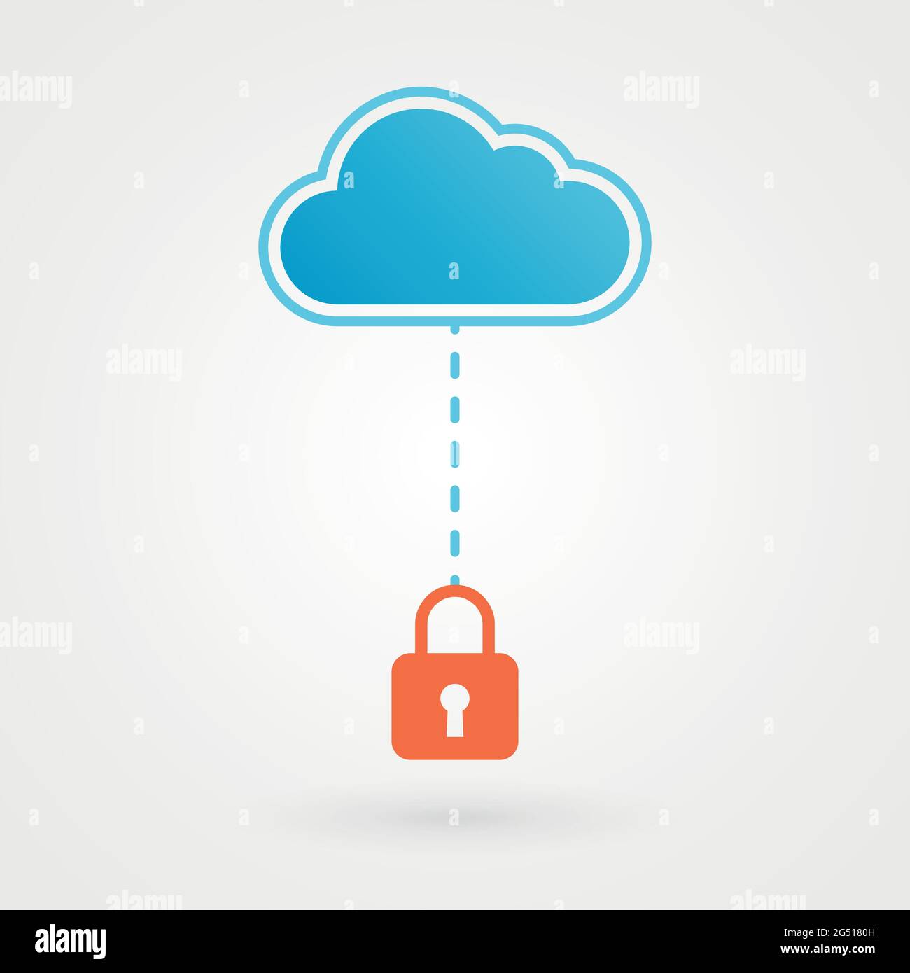 Cloud and padlock. Concept of security, locked. Vector illustration ...