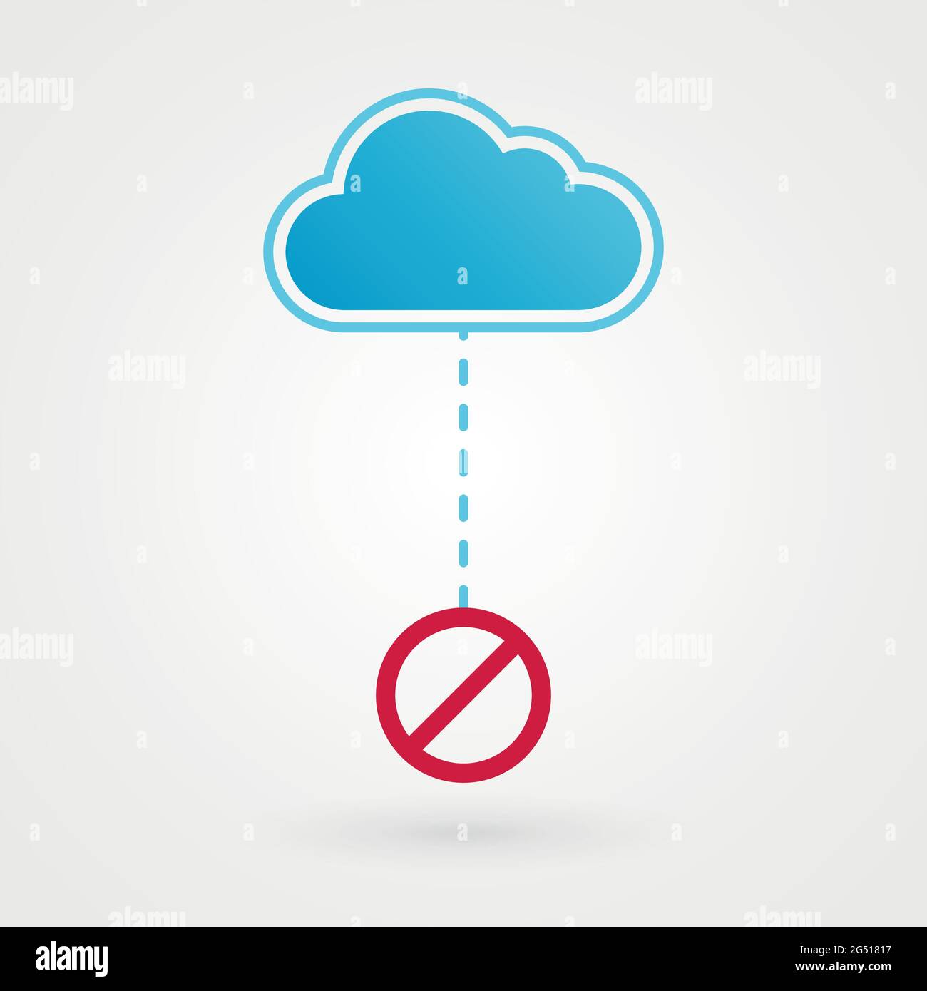 Cloud and prohibition icon. Concept of restriction, forbidden. Vector ...