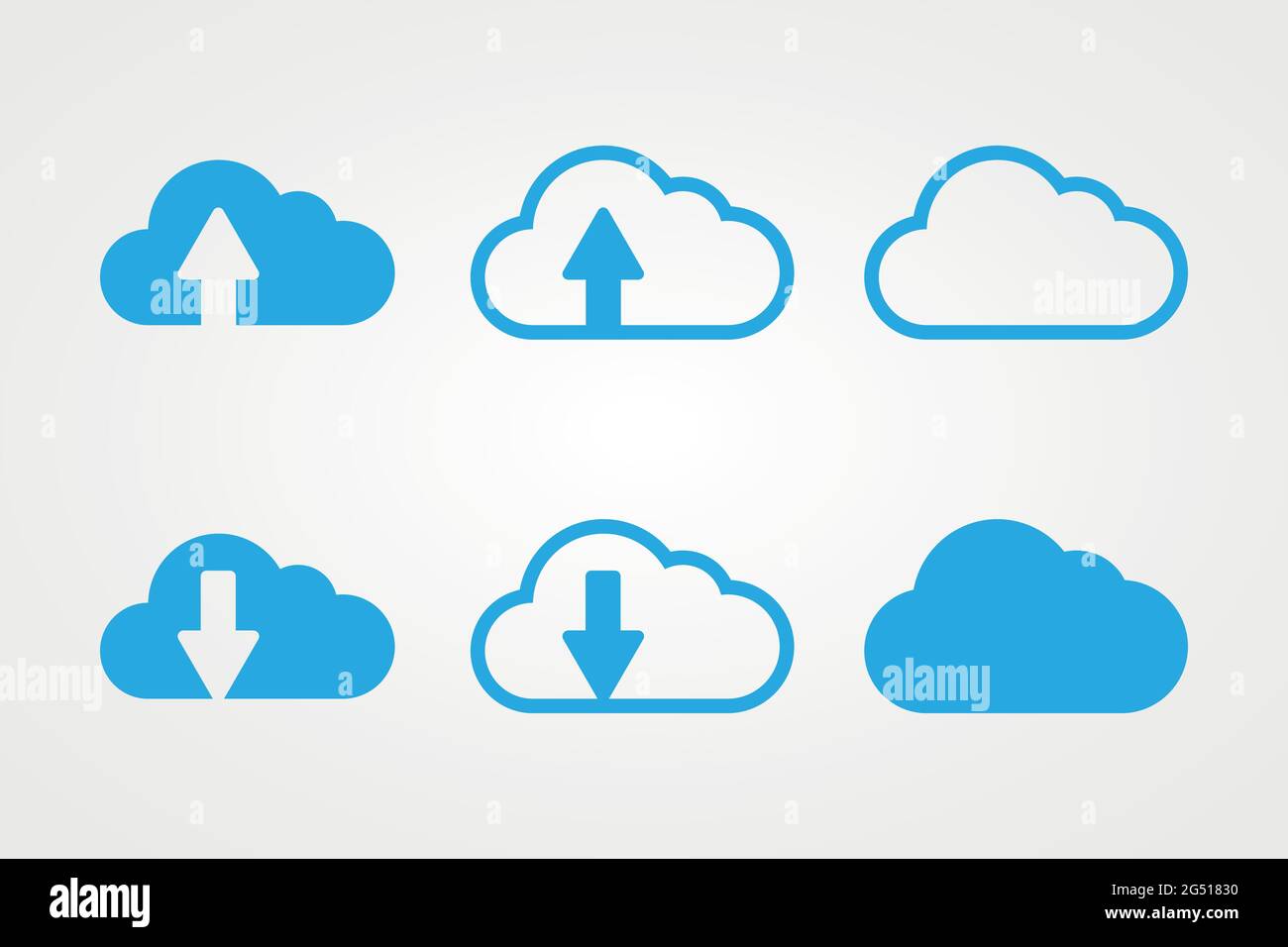 Set: cloud icon sticker. Concept of cloud computing, cloud storage ...