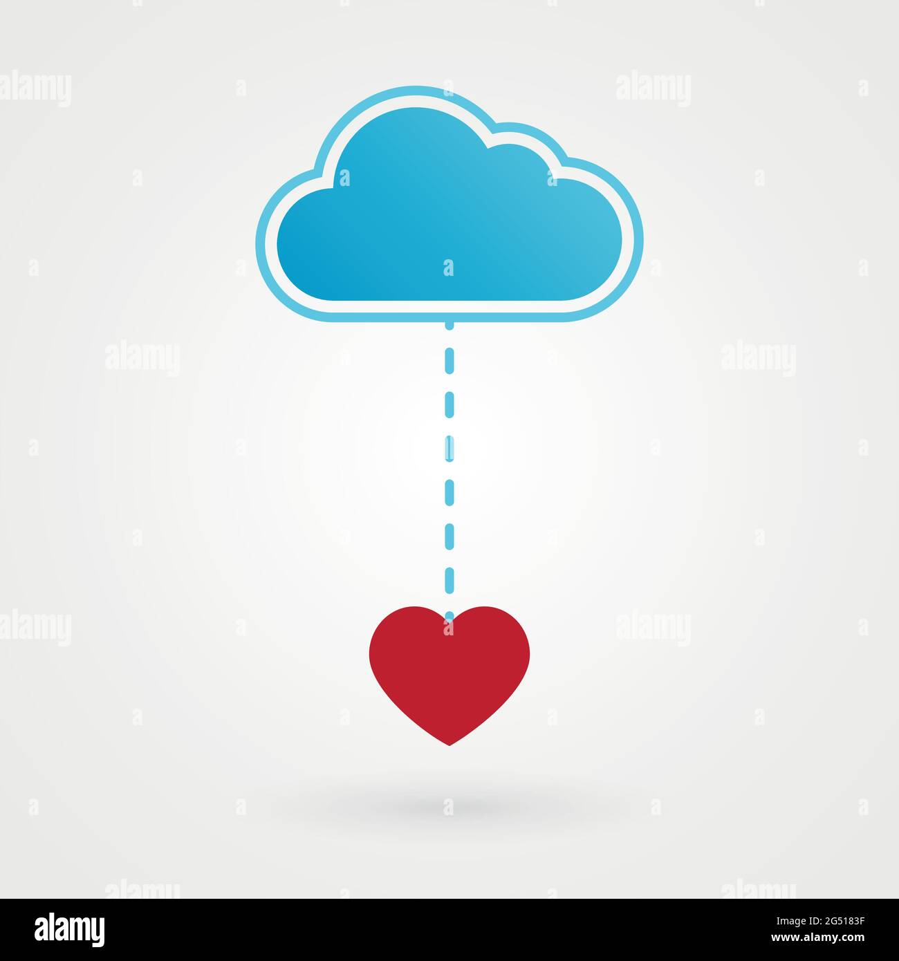 Cloud and heart shape. Concept of online love. Vector illustration ...
