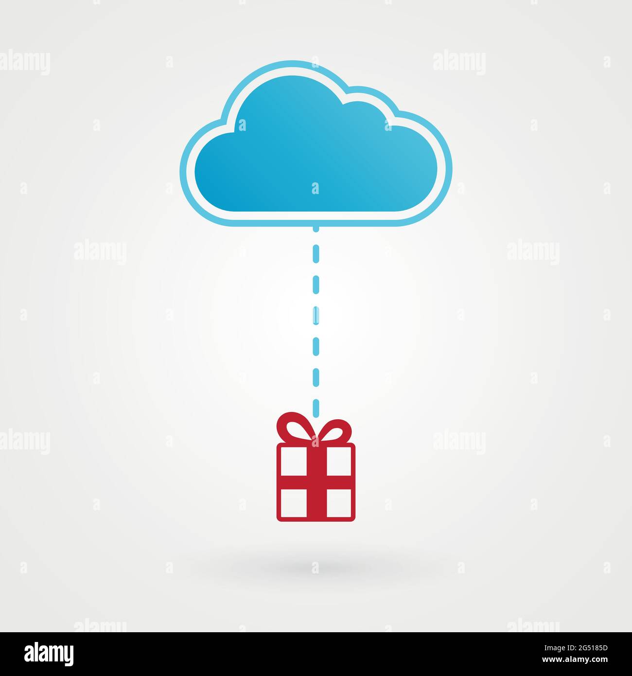 Cloud and gift icon. Concept of surprise. Vector illustration, flat ...