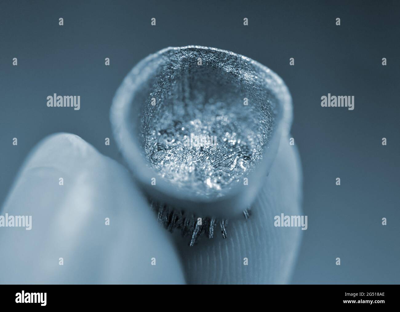 Small object printed on metal 3d printer macro Stock Photo - Alamy