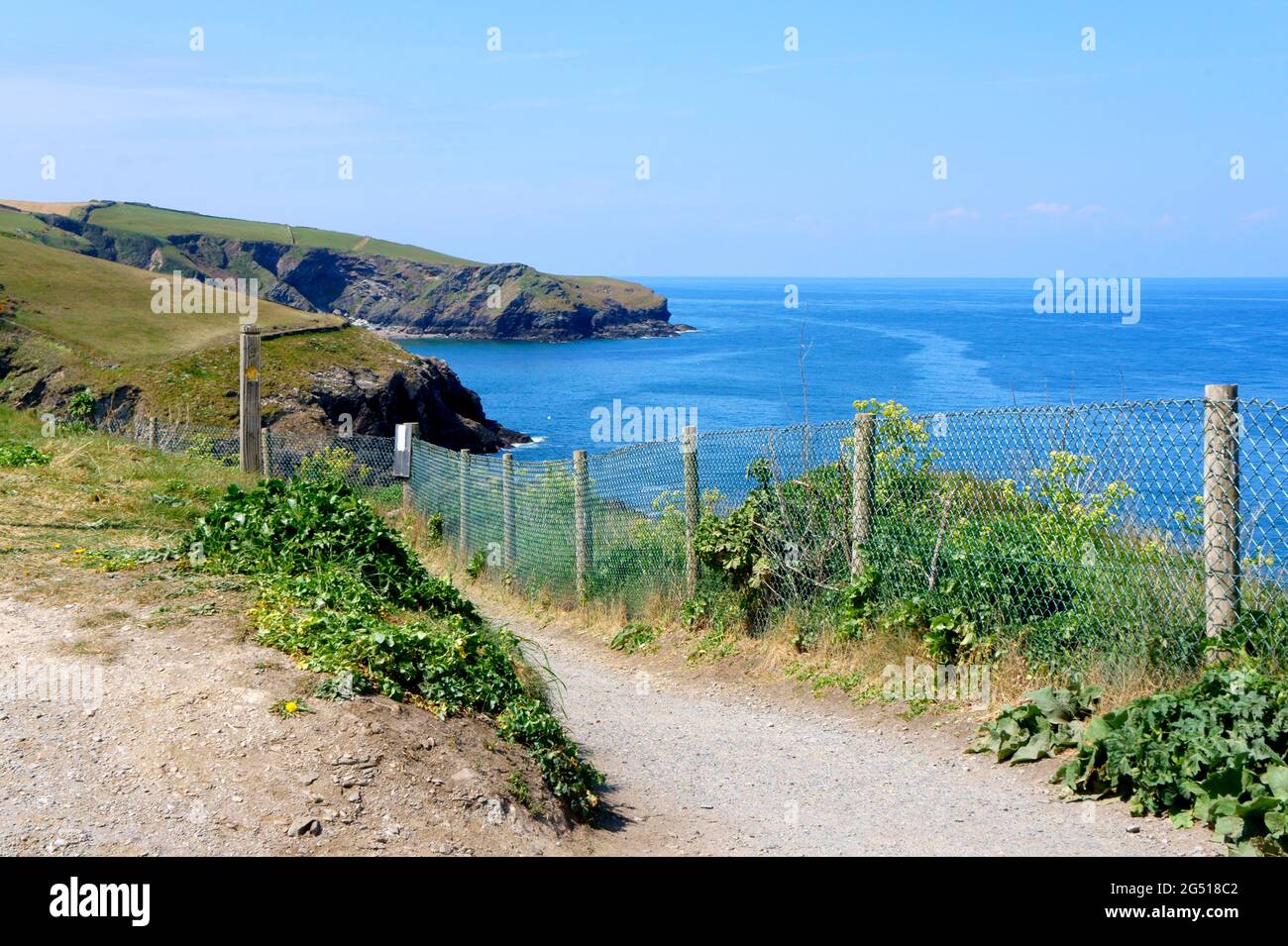 Coast Path at Port Isaac in Cornwall Stock Photo - Alamy