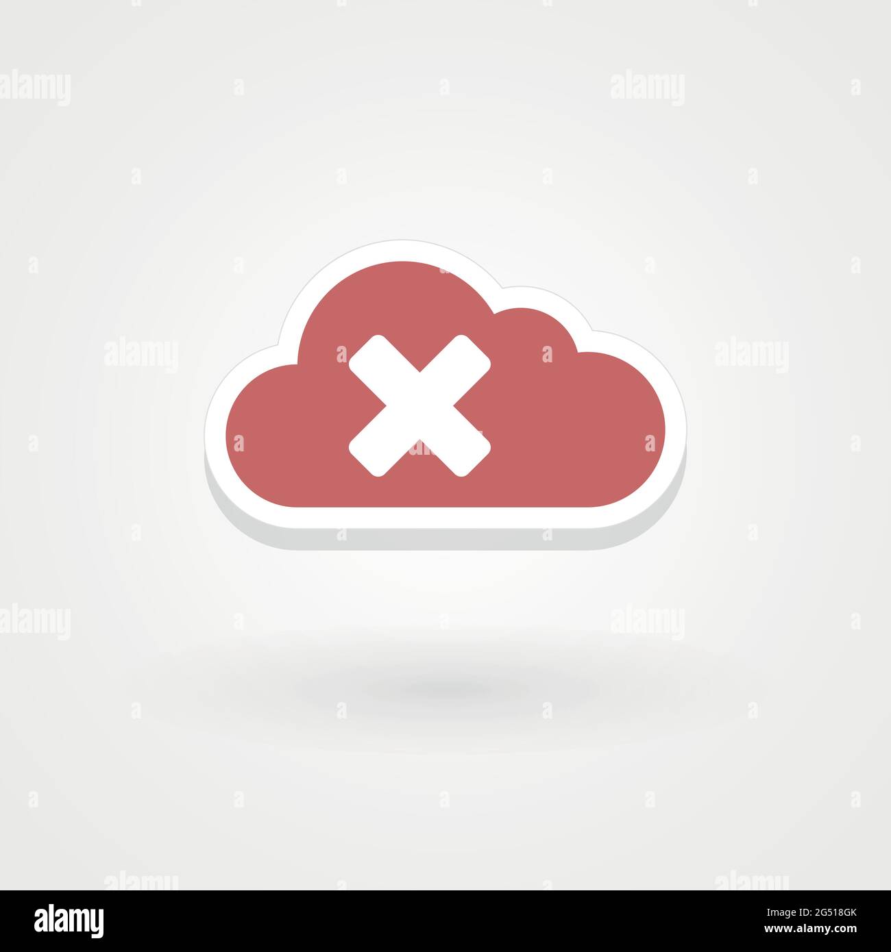 Icon wrong cloud. Concept of online error. Vector illustration flat ...