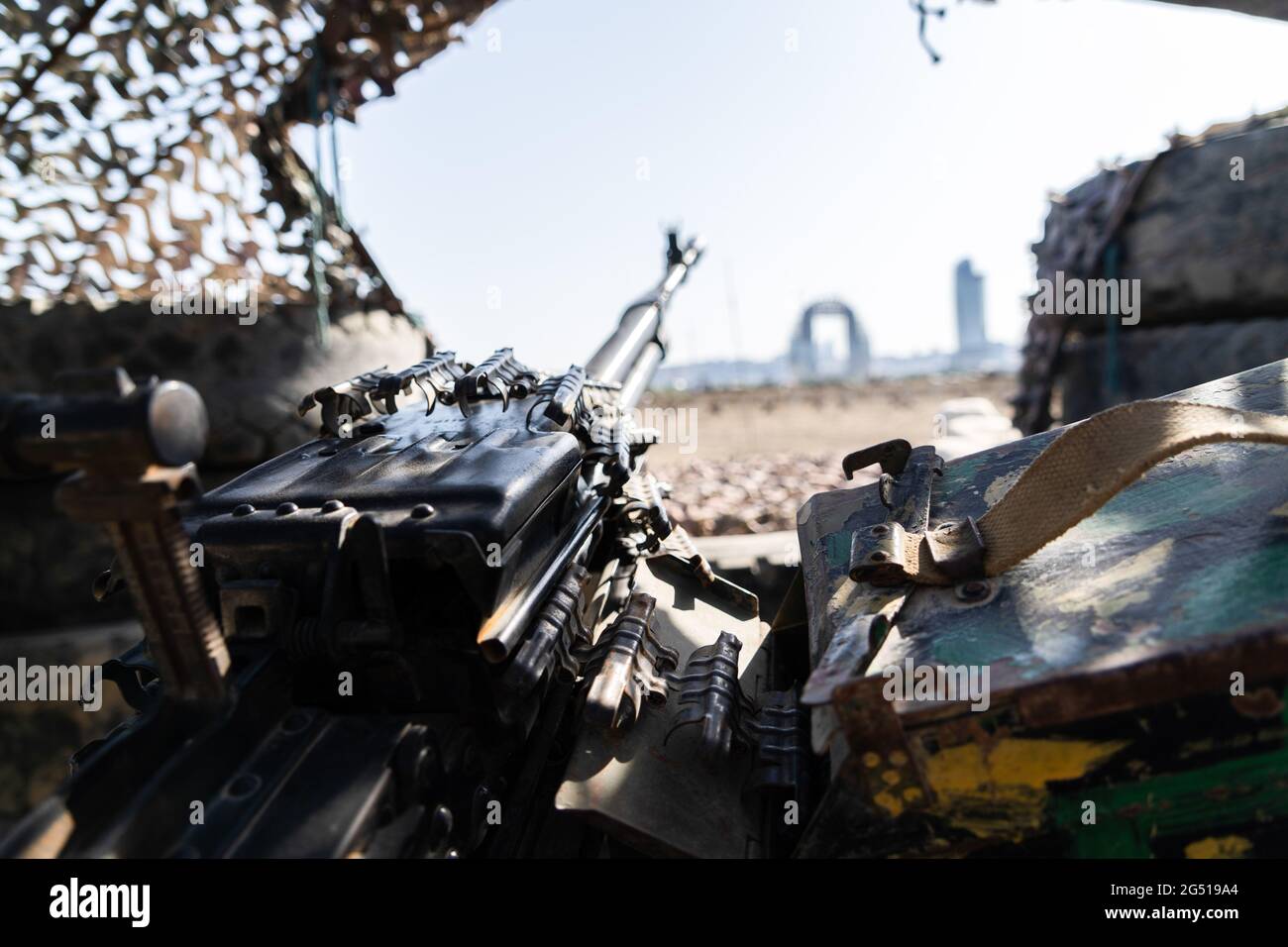 Baku, Azerbaijan. 16th June, 2021. Azeri machine gun on display in ...