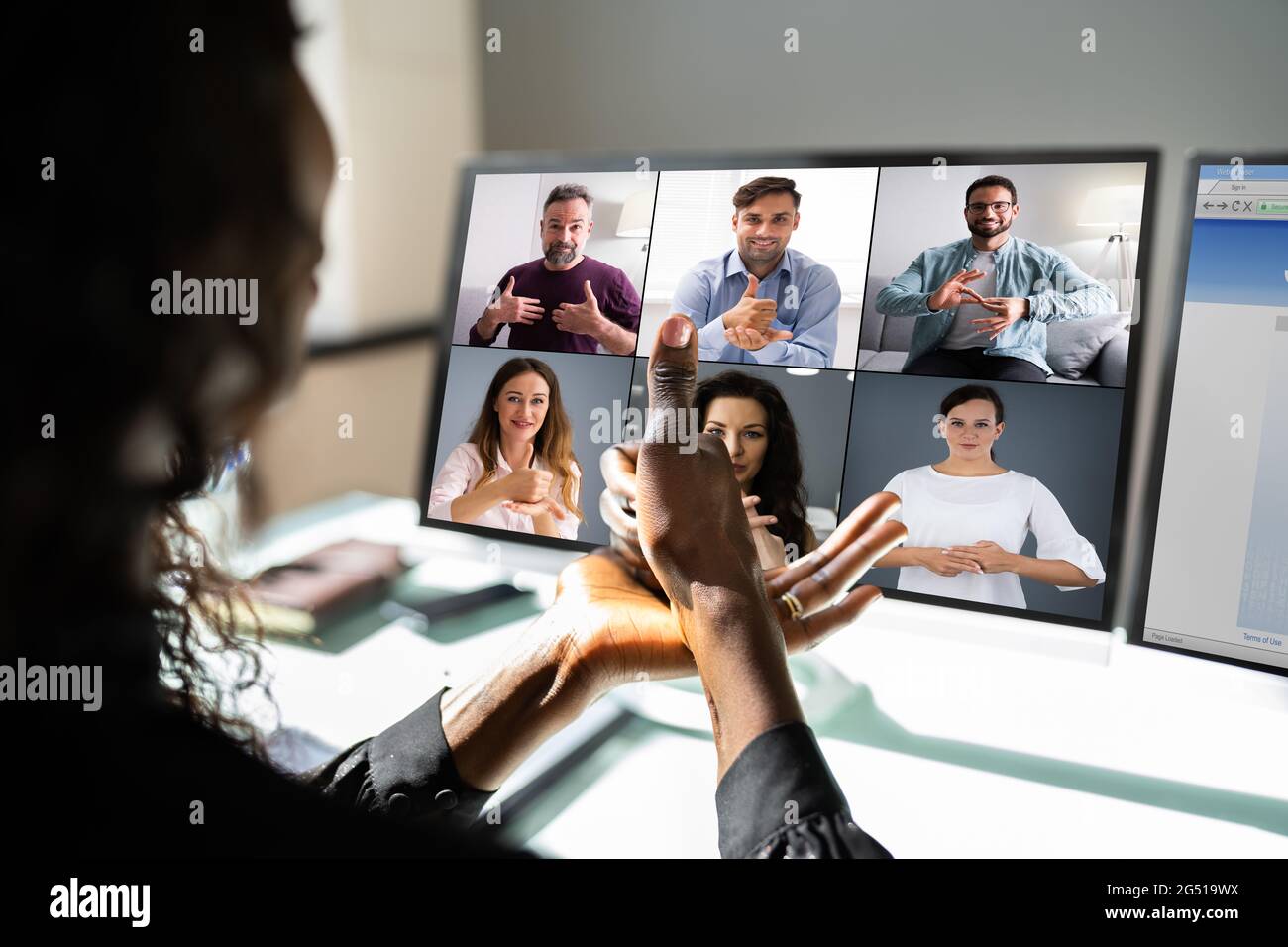 African American Using Sign Language For Deaf Disability In Video ...