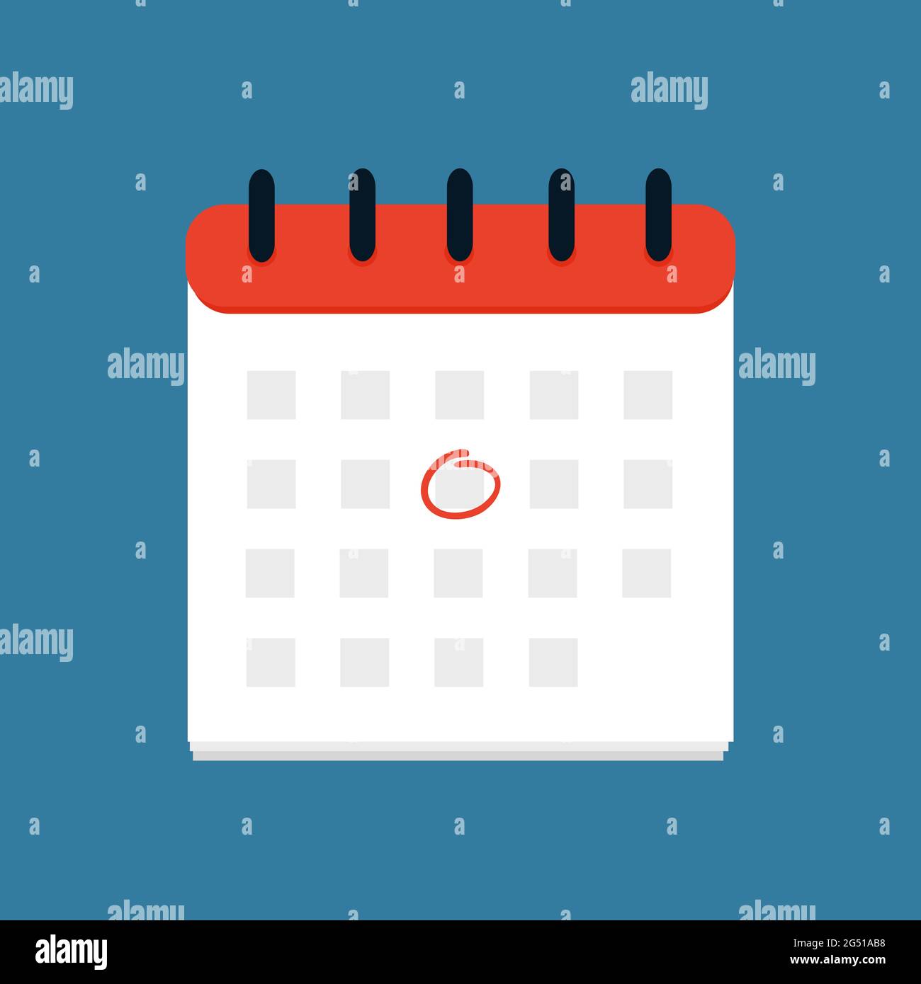 Calendar icon and red circle. Schedule, date, planner. Vector ...