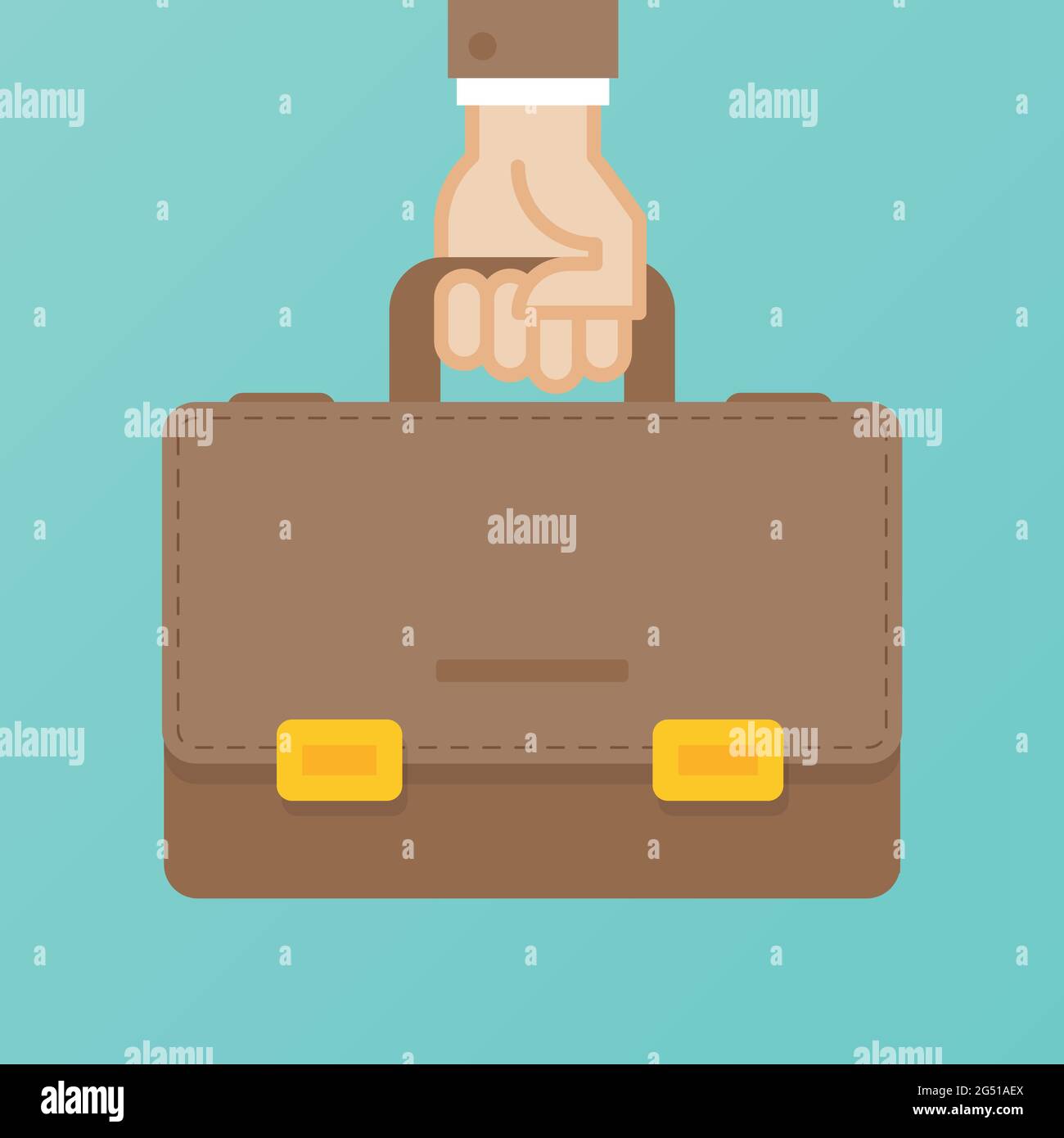 Human hand holding briefcase. Concept or business. Vector illustration ...