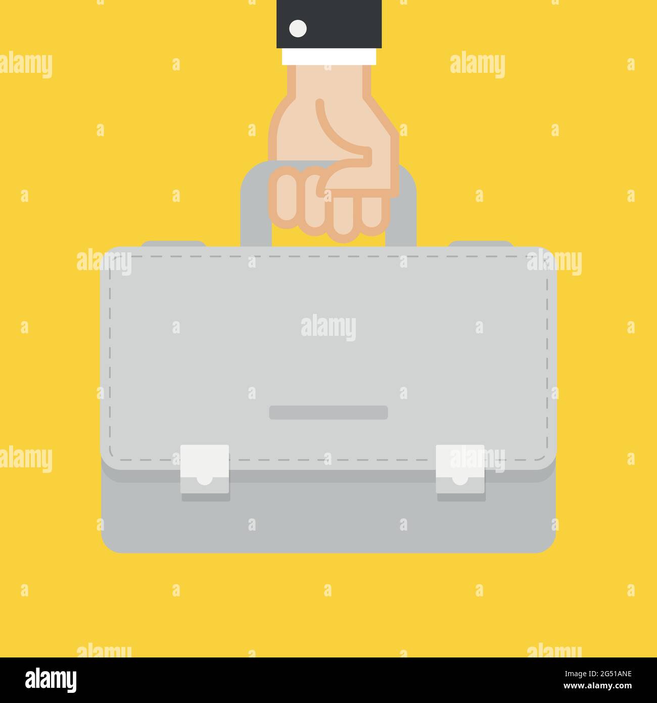 Human hand holding briefcase. Concept or business. Vector illustration ...