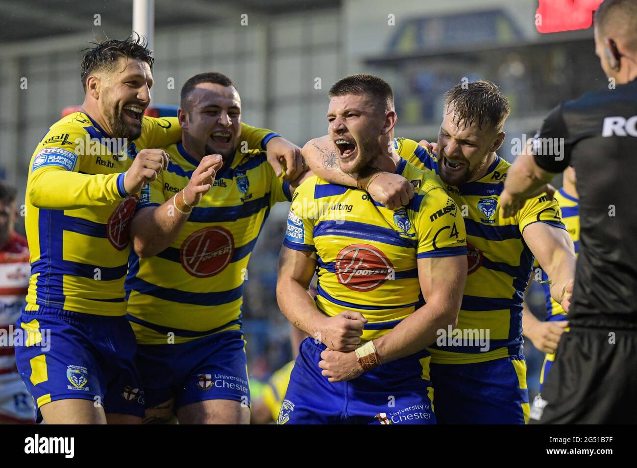 Warrington wolves danny walker celebrates scoring hi-res stock ...