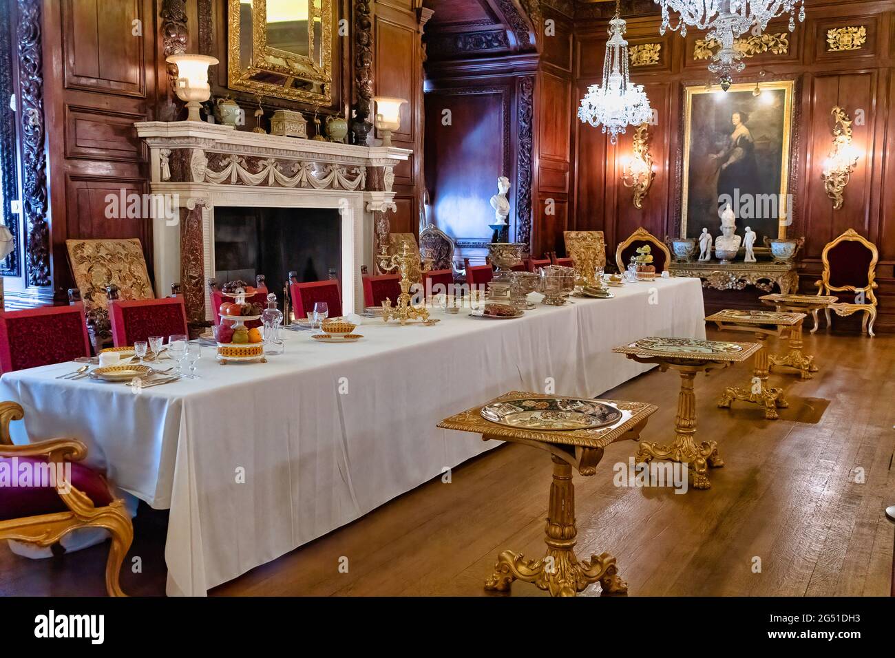 WARWICK, UNITED KINGDOM - MAY 22 2021:Display of a dining room at ...