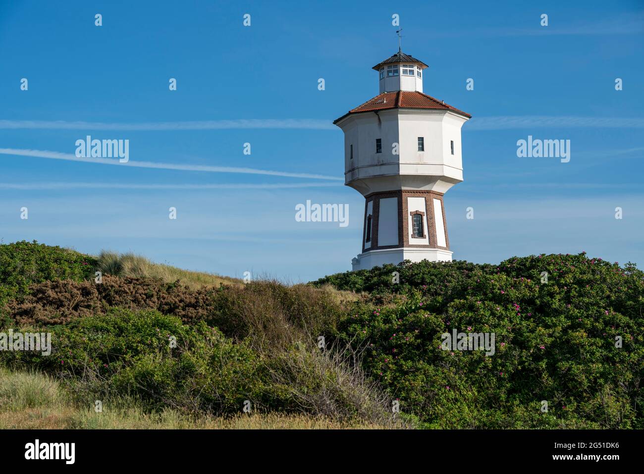North Sea island of Langeoog, landmark of the island, the water tower ...