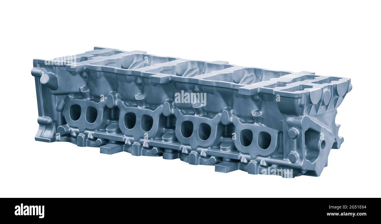 open block of cylinder petrol engine or compressor isolated on white ...