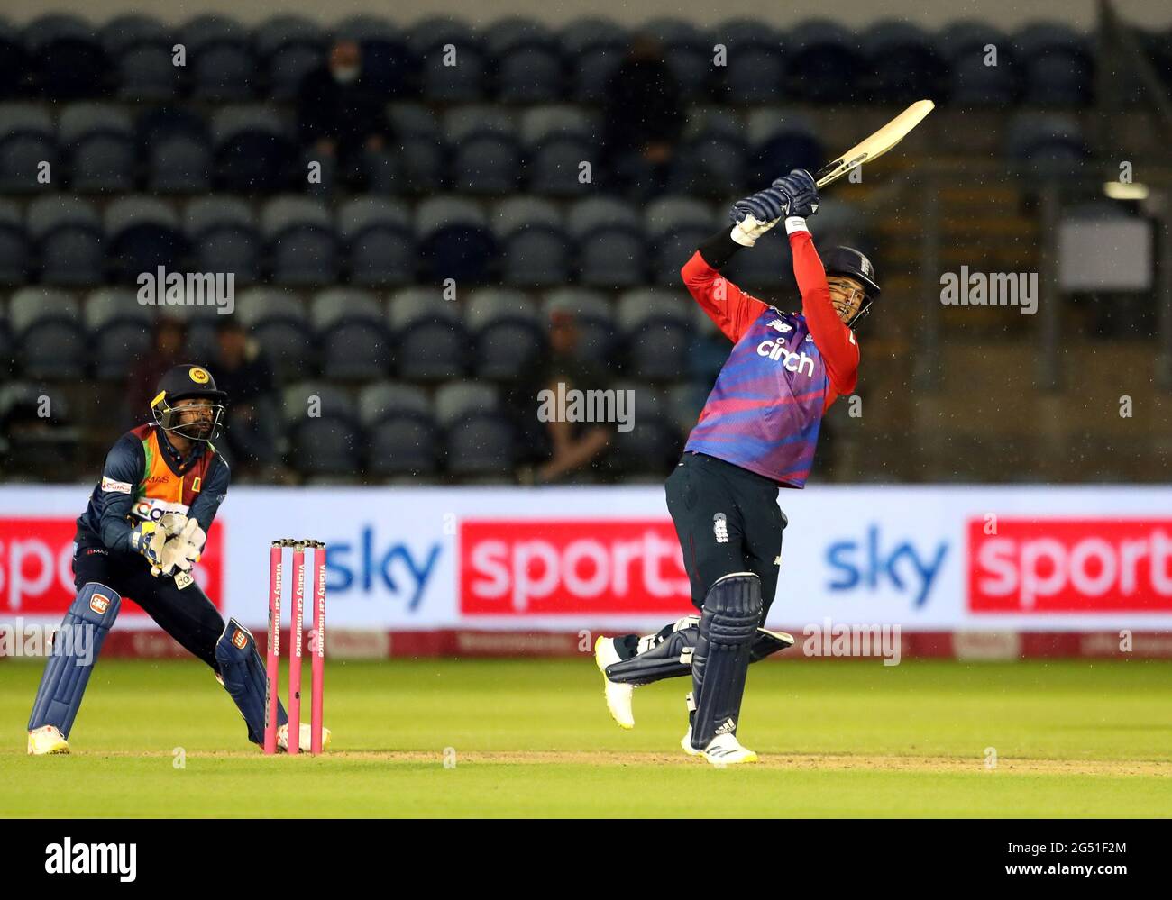 England's Sam Curran hits a six to win the Twenty20 International match ...