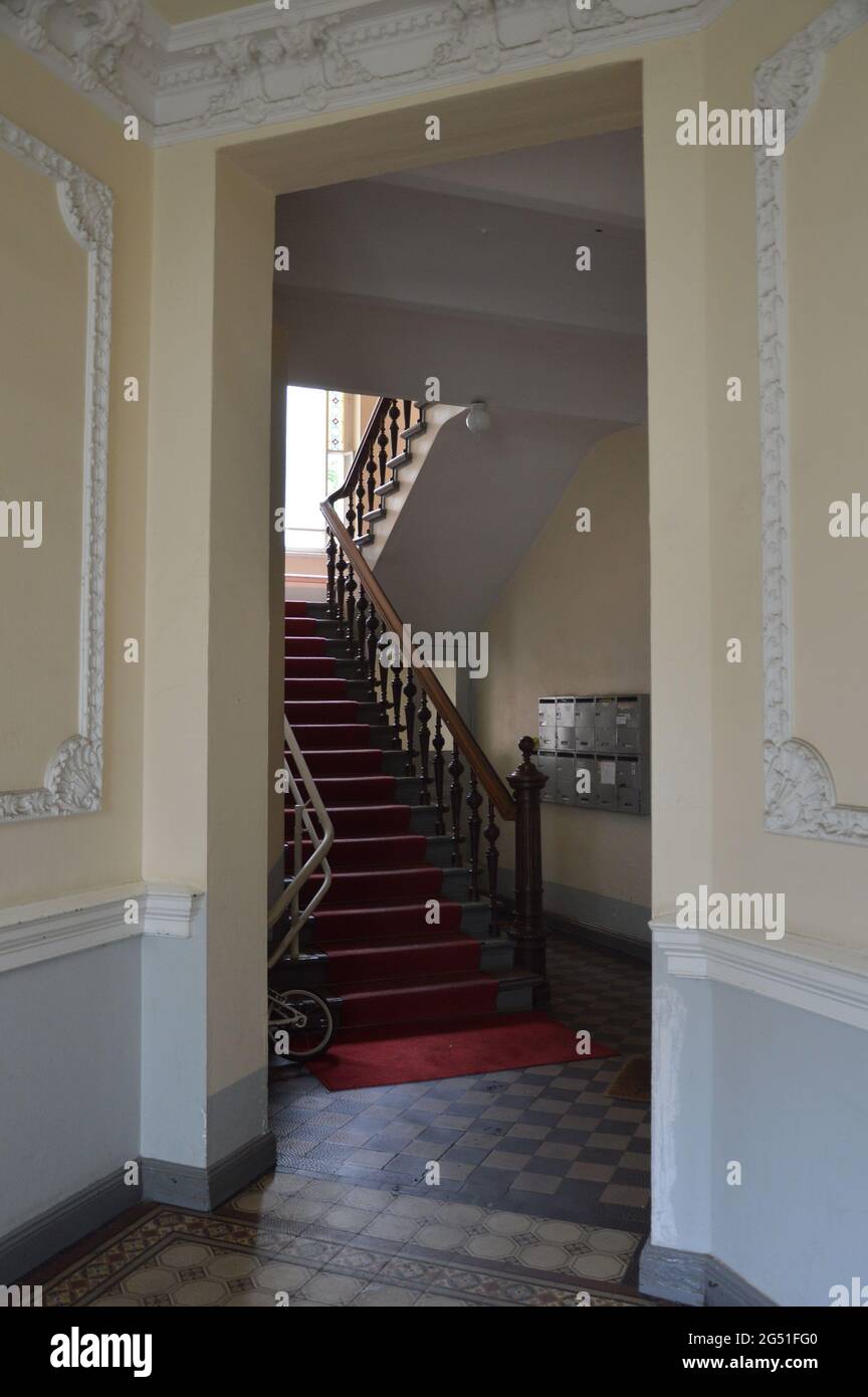 A stairwell at Bahnhofstrasse in Schöneberg, Berlin, Germany - June ...